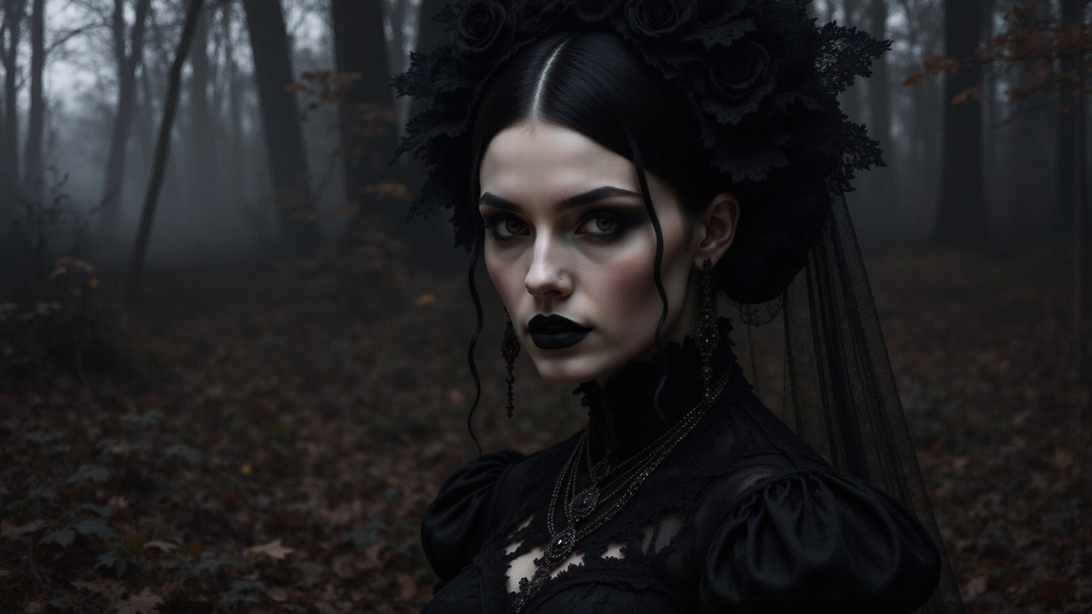 Gothic Elegance: Lace Widow Fall