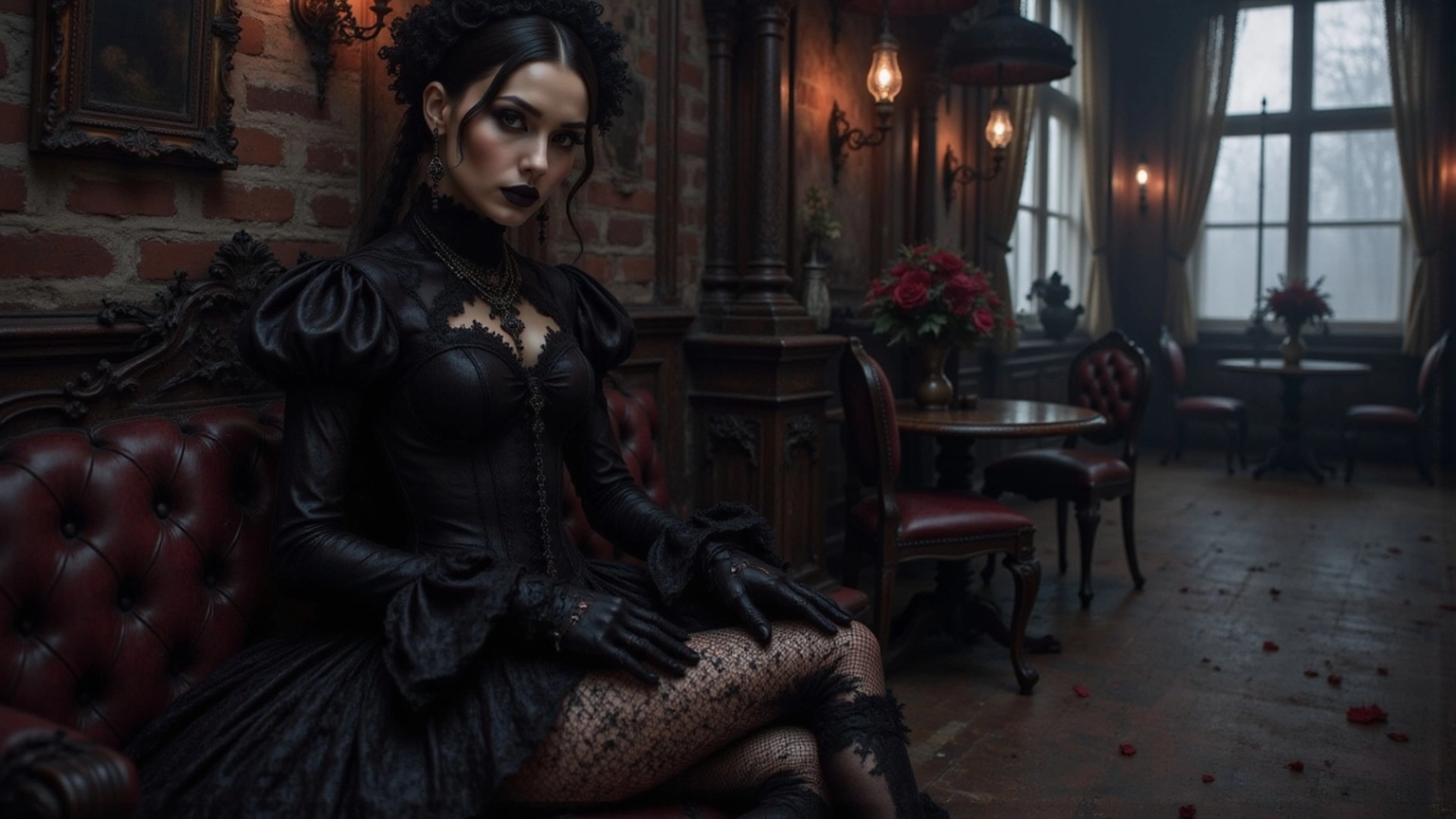 Gothic Elegance: Leg Avenue Fishnet Stockings