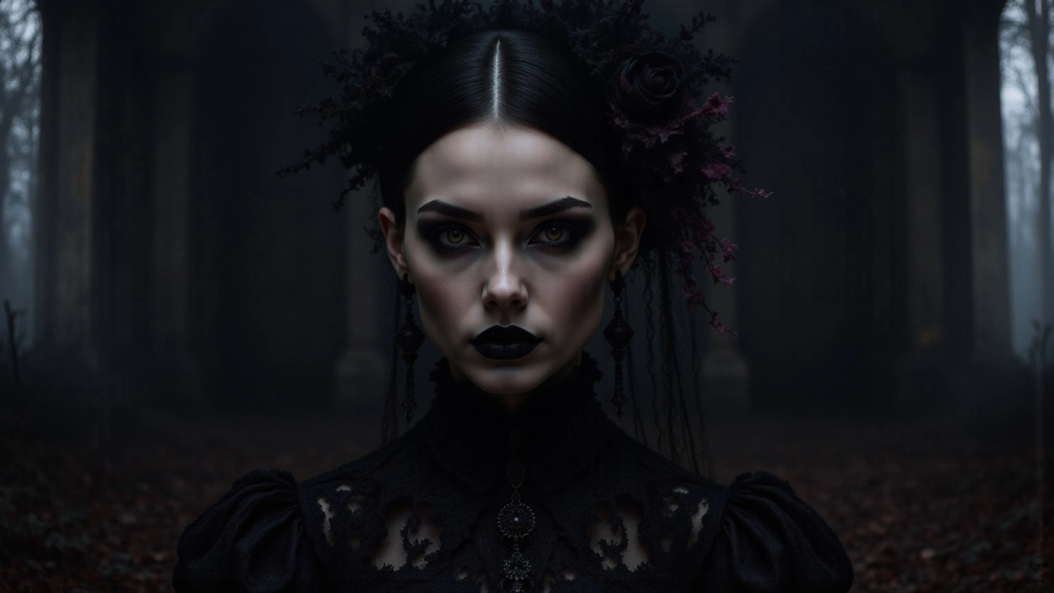 Gothic Essence: Nocturne Wolf Blend Hairstyle