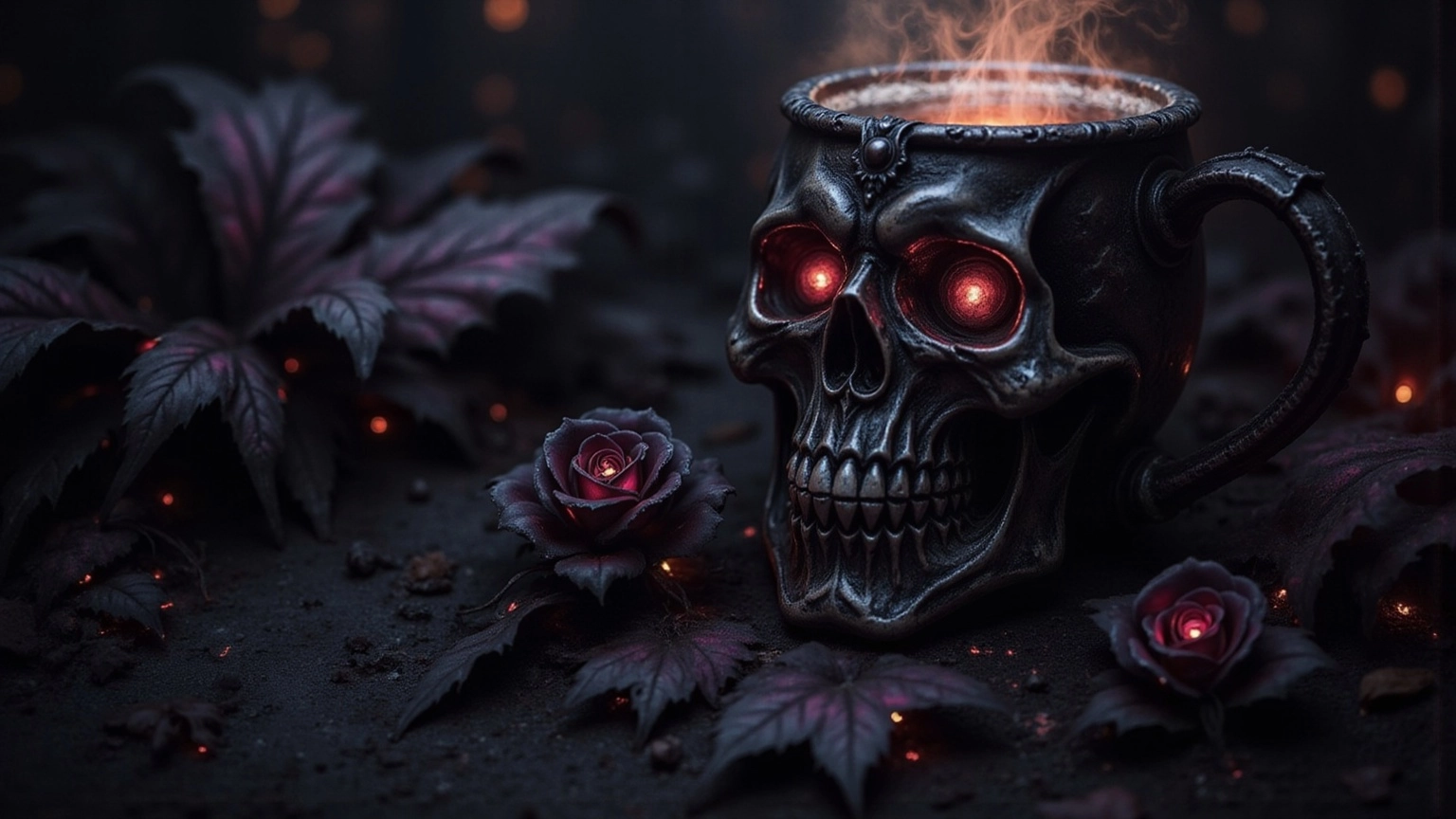 Gothic Ghost Skull Mug