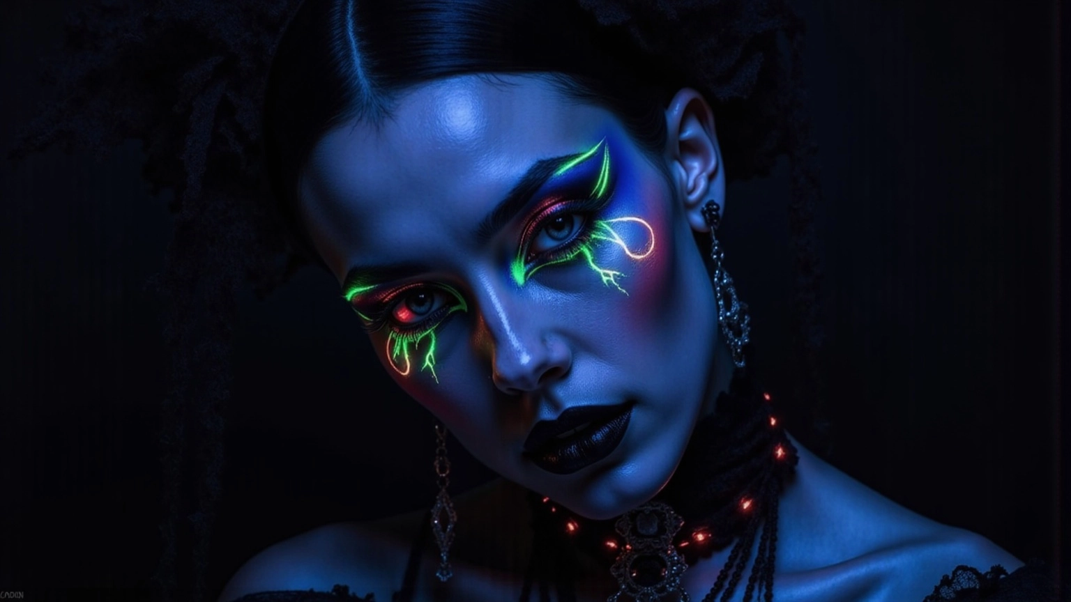 Gothic Glam with Rave Neon Accents