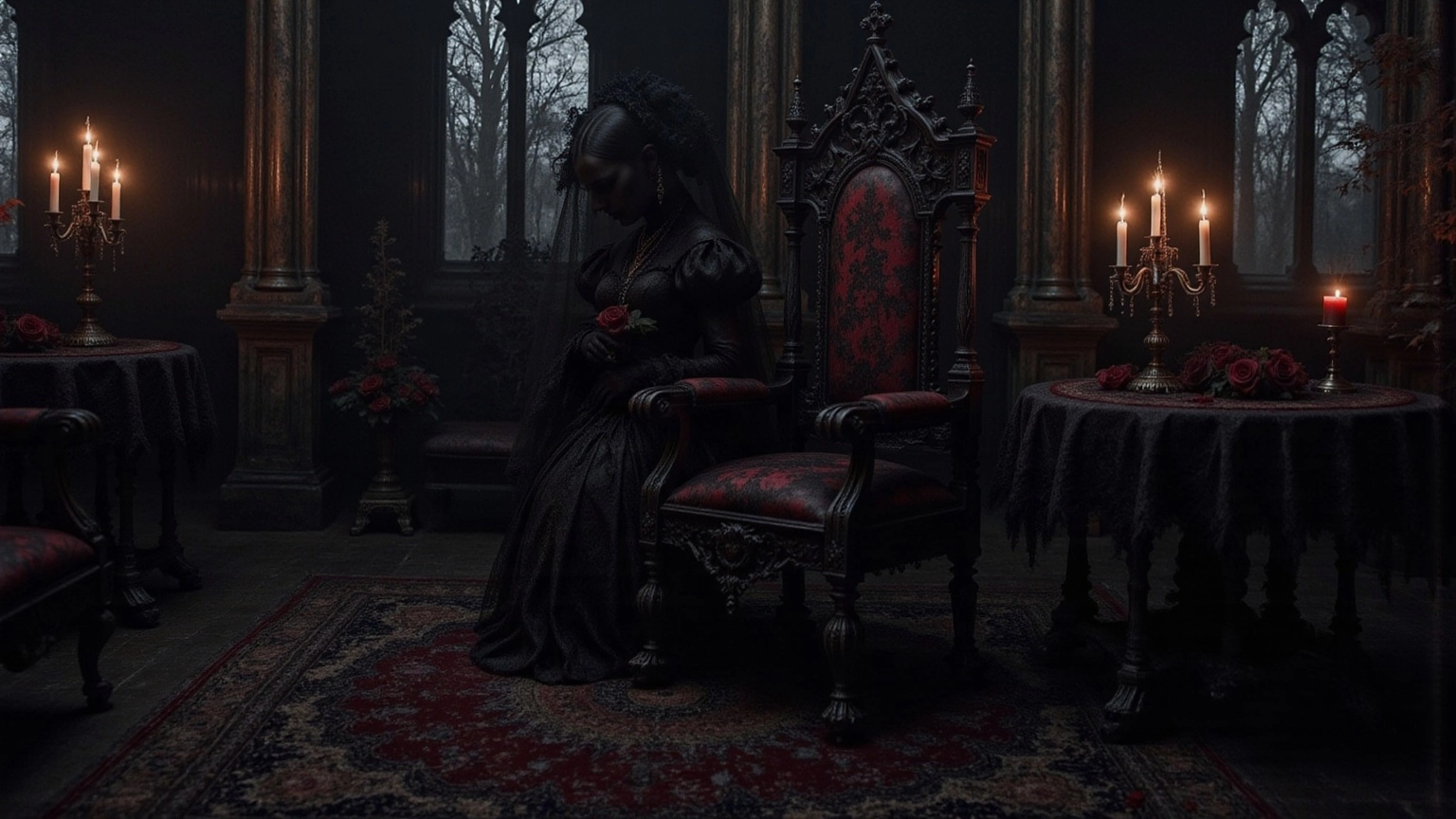 Gothic Revival Furniture in a Dark Romantic Interior