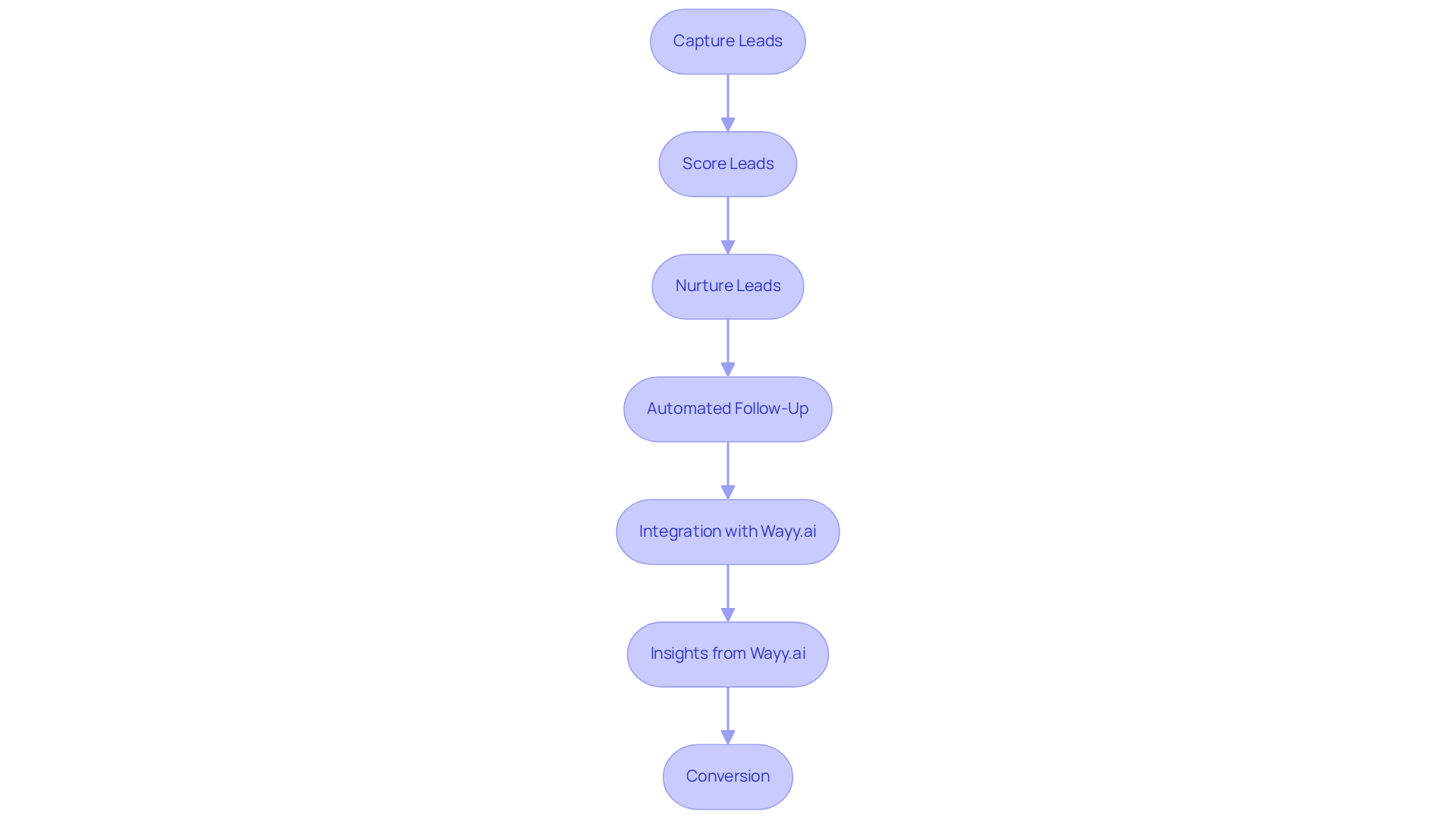 Each box represents a step in managing and nurturing leads. Follow the arrows to see how leads move through the process, from capture to conversion, with insights enhancing your strategy.