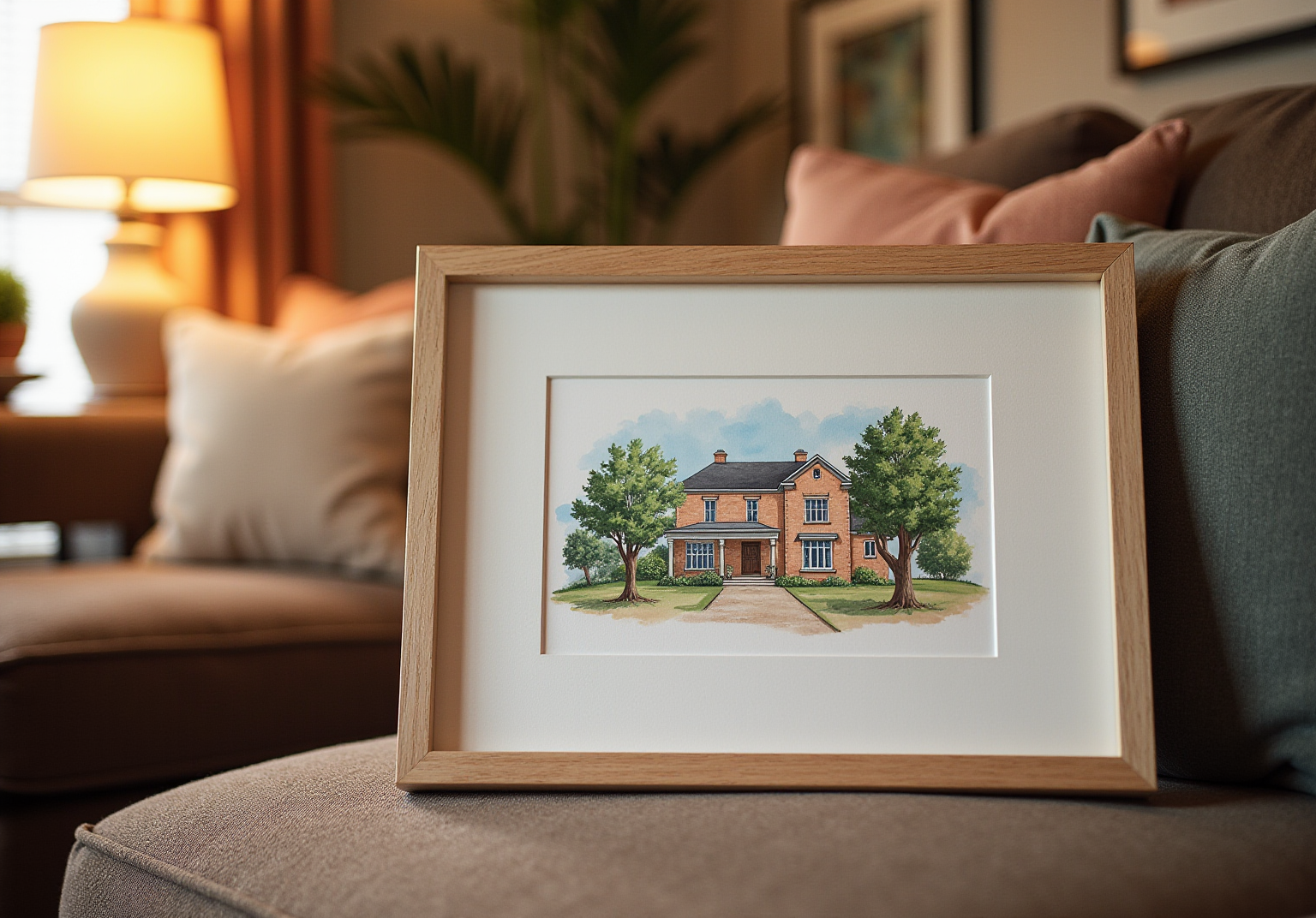 Personalized Watercolor Art in a Cozy Home Personalized Watercolor Art in a Cozy Home