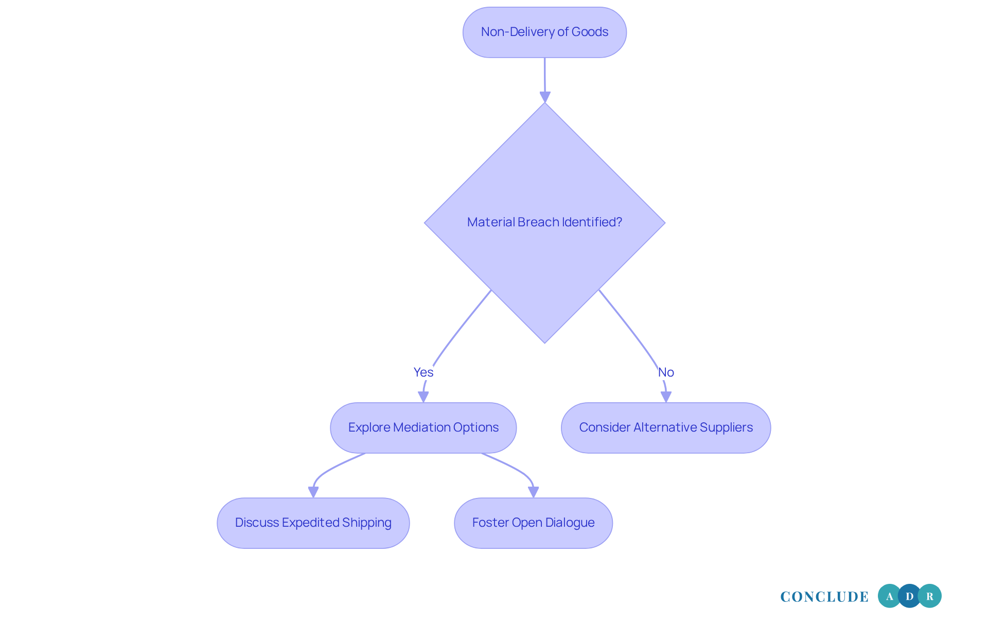 Follow the steps from identifying a breach to exploring mediation options and potential outcomes. Each box represents a key action or decision in the process.