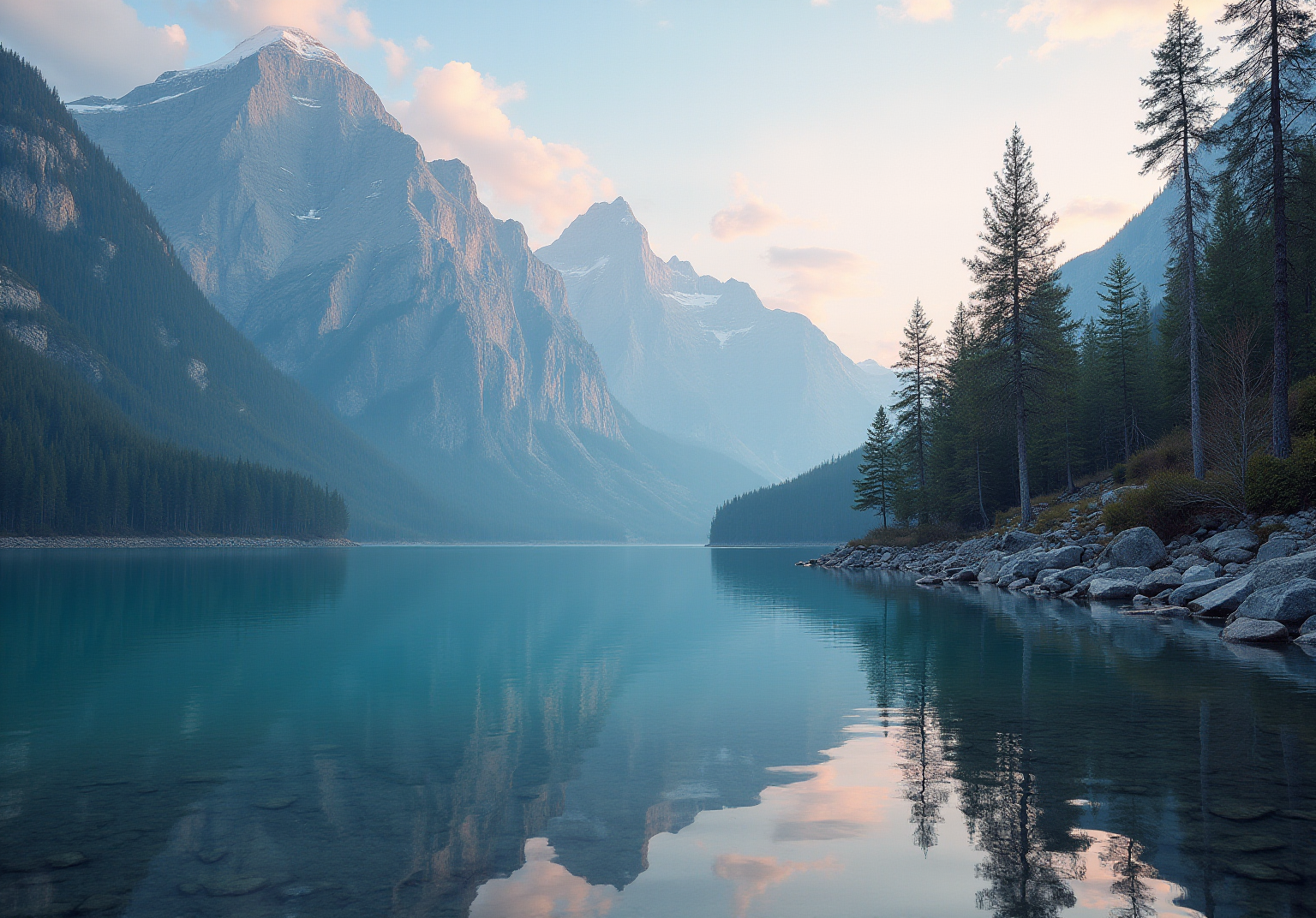 Tranquil Mountain and Water Landscape Tranquil Mountain and Water Landscape