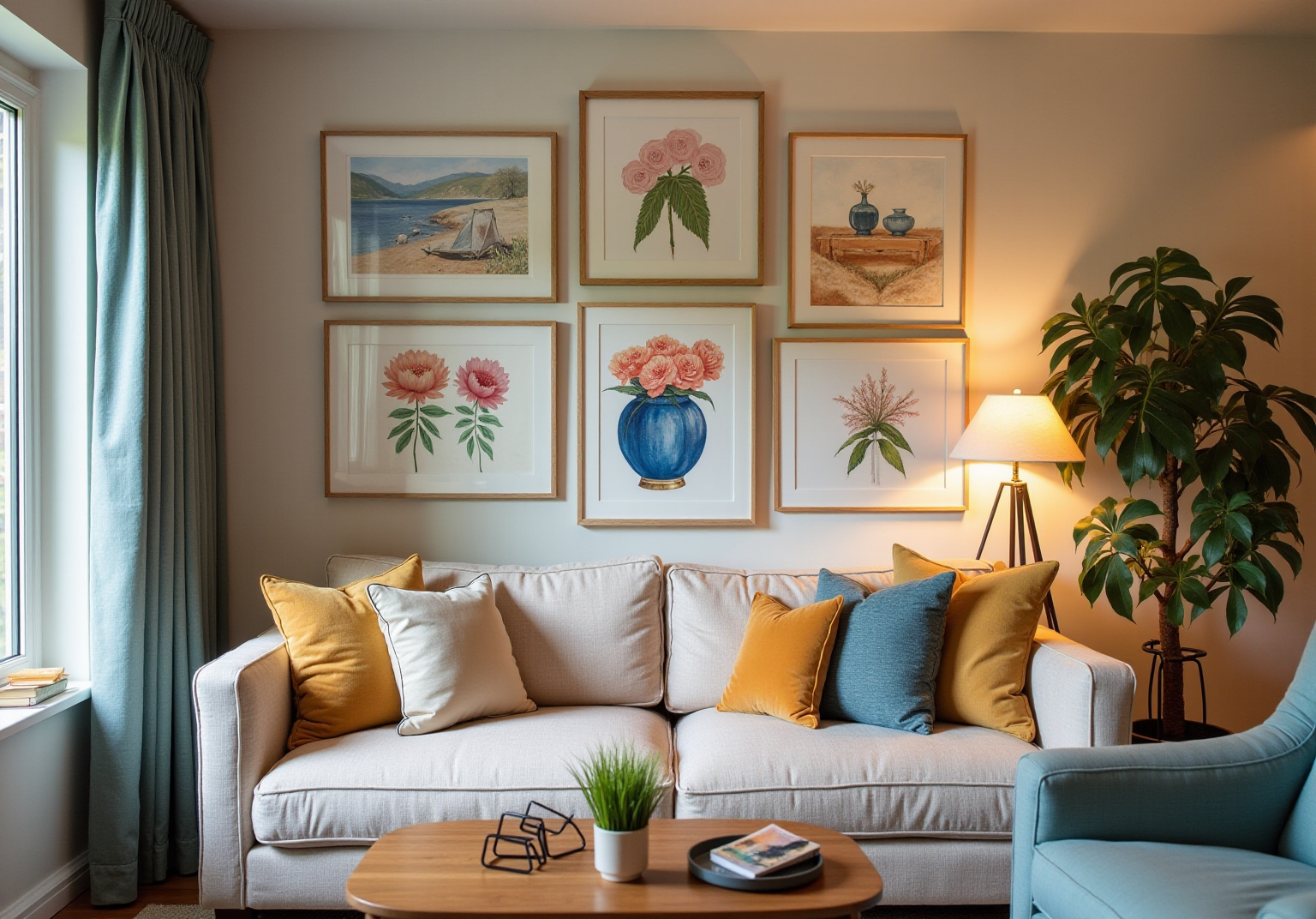 Personalized Art in a Cozy Living Space