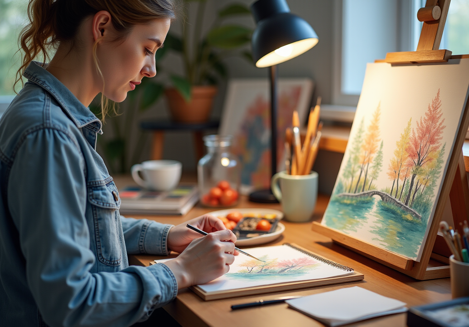 Artistic Collaboration in a Cozy Studio Artistic Collaboration in a Cozy Studio