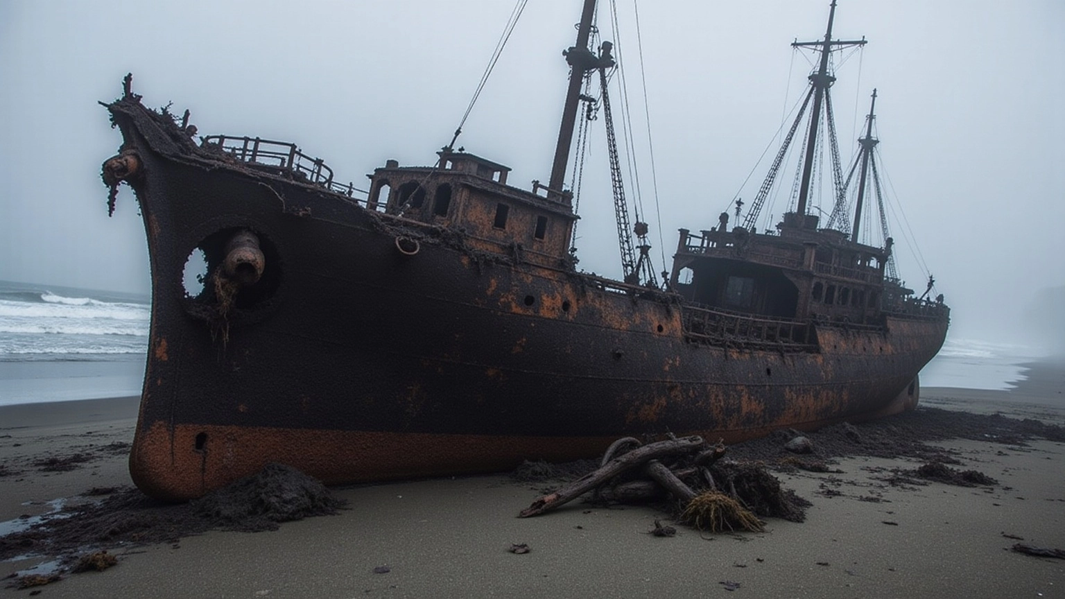 Haunting Elegance of the Peter Iredale Shipwreck