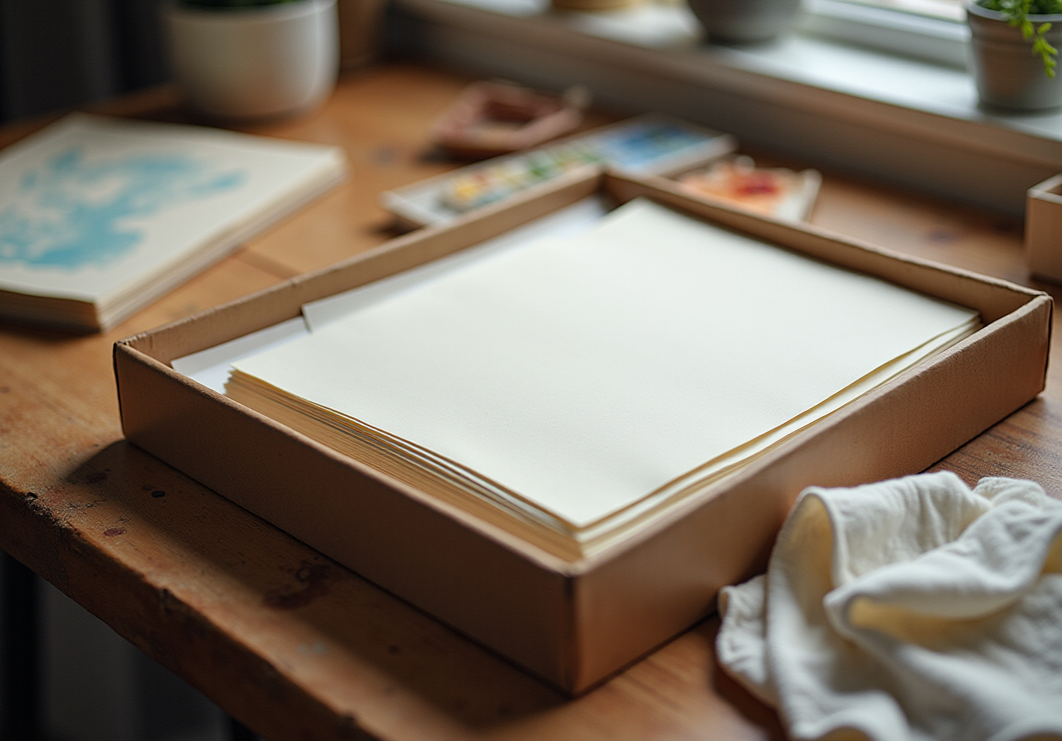 Caring for Watercolor Paper in an Artist's Workspace Caring for Watercolor Paper in an Artist's Workspace