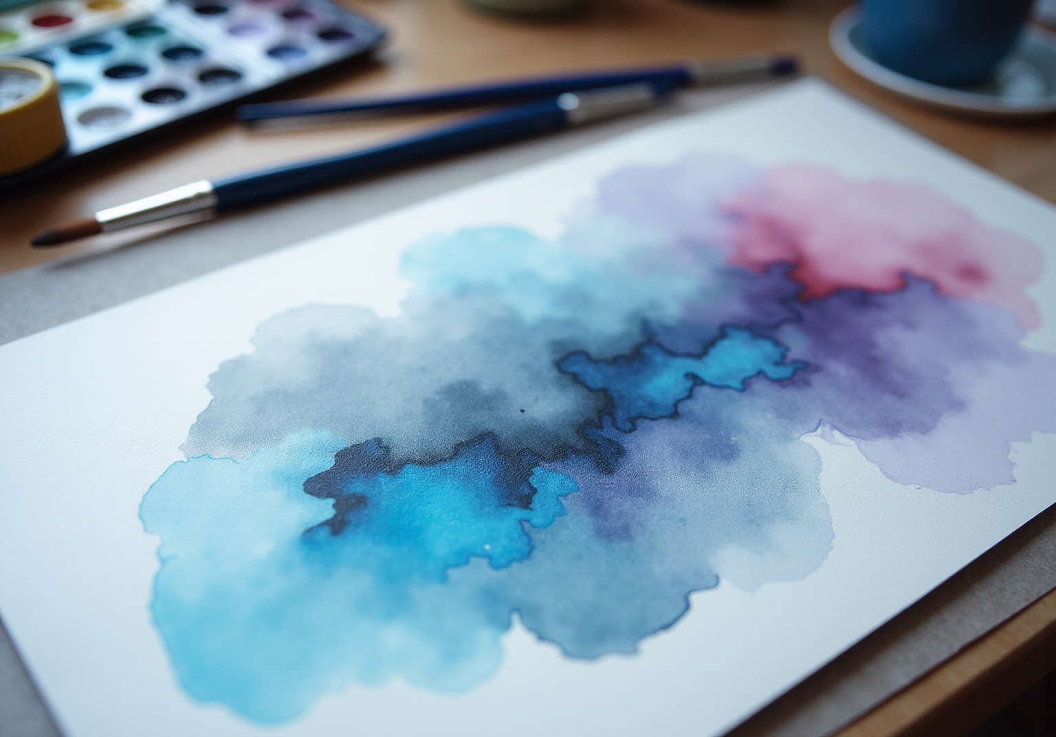 Watercolor Winter Skies in Progress Watercolor Winter Skies in Progress