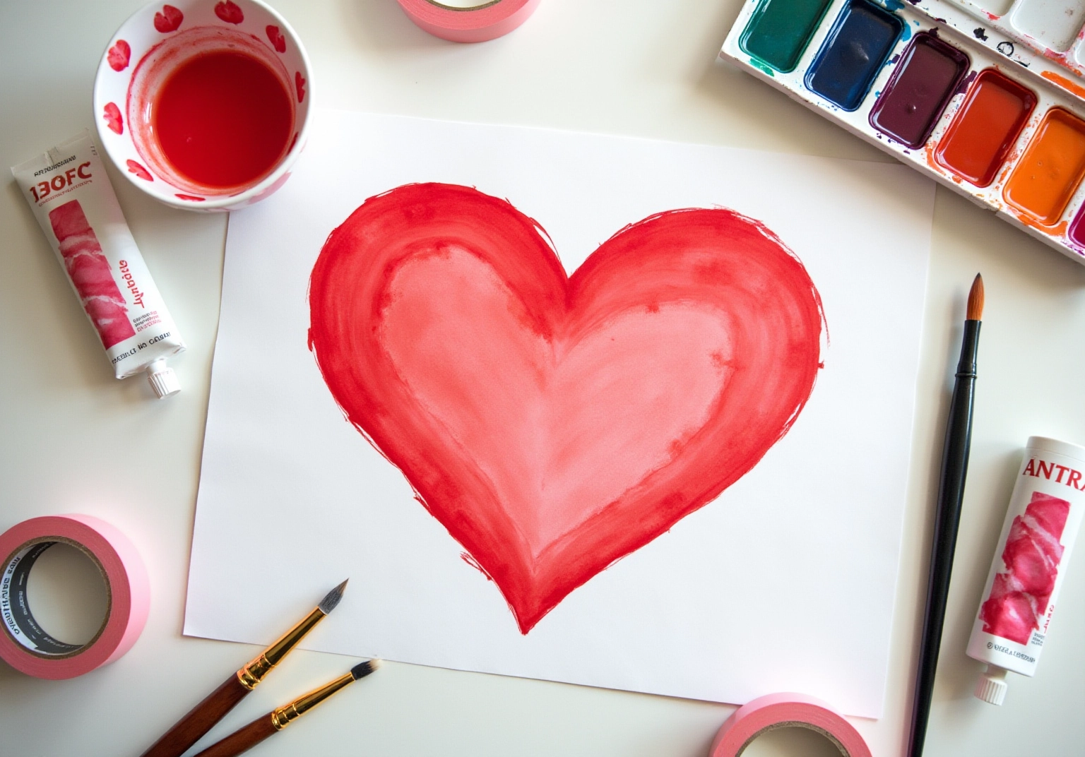 Heart Watercolor Card Creation Heart Watercolor Card Creation