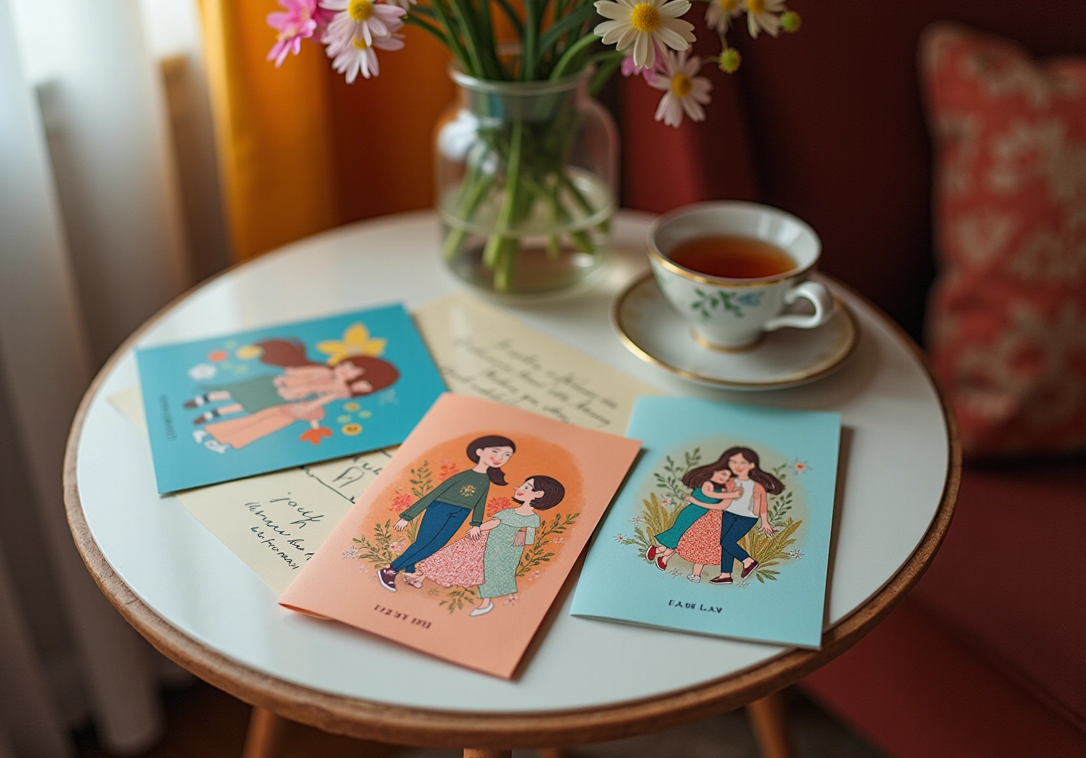 Heartfelt Greeting Cards in a Cozy Setting Heartfelt Greeting Cards in a Cozy Setting