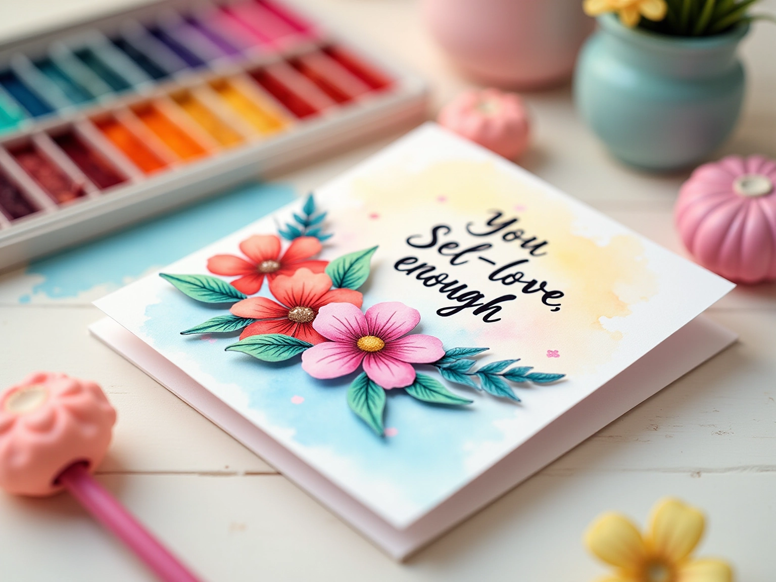 Heartfelt Self-Love Watercolor Cards