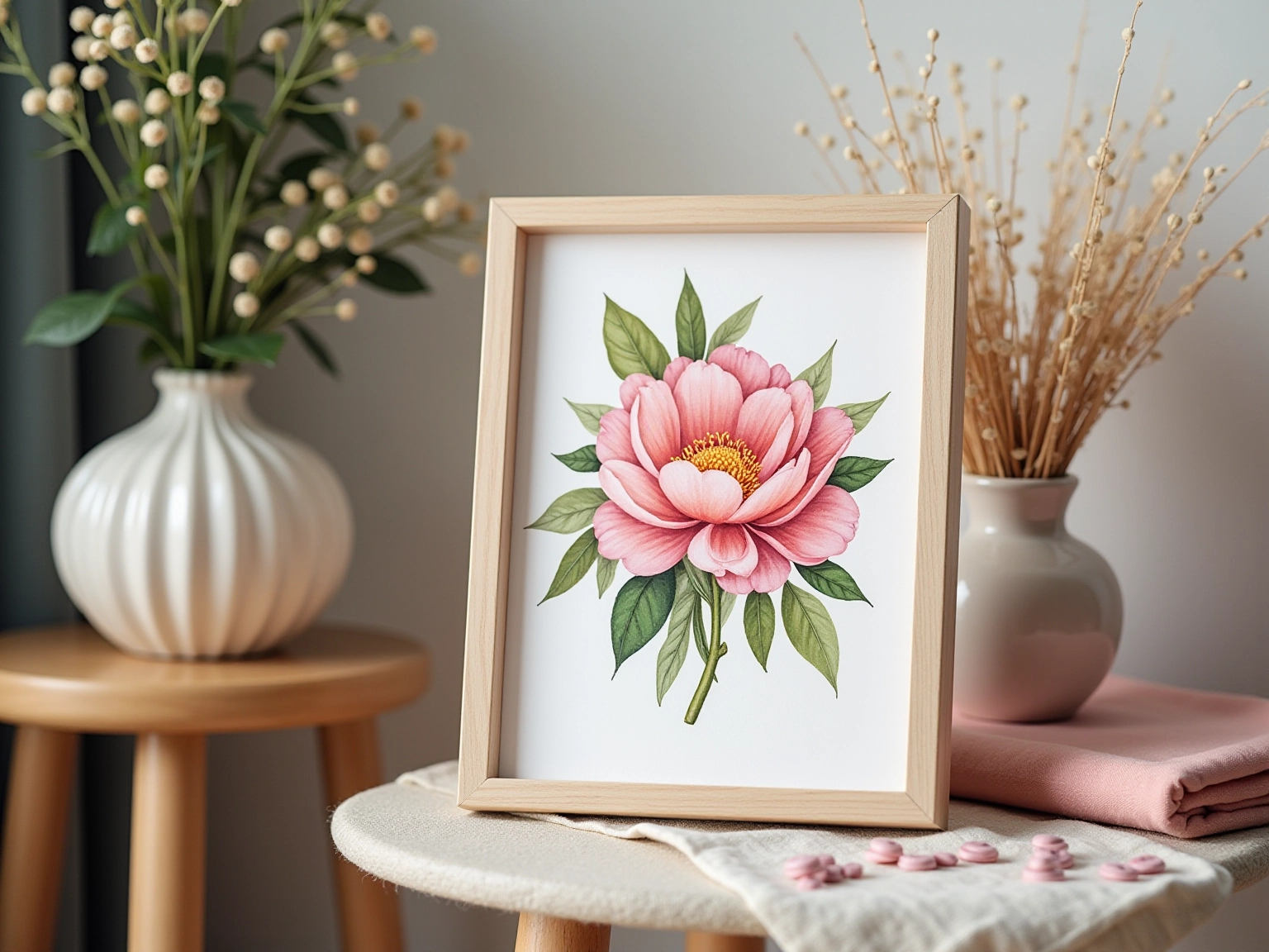 Heartfelt Watercolor Peony Art Gift