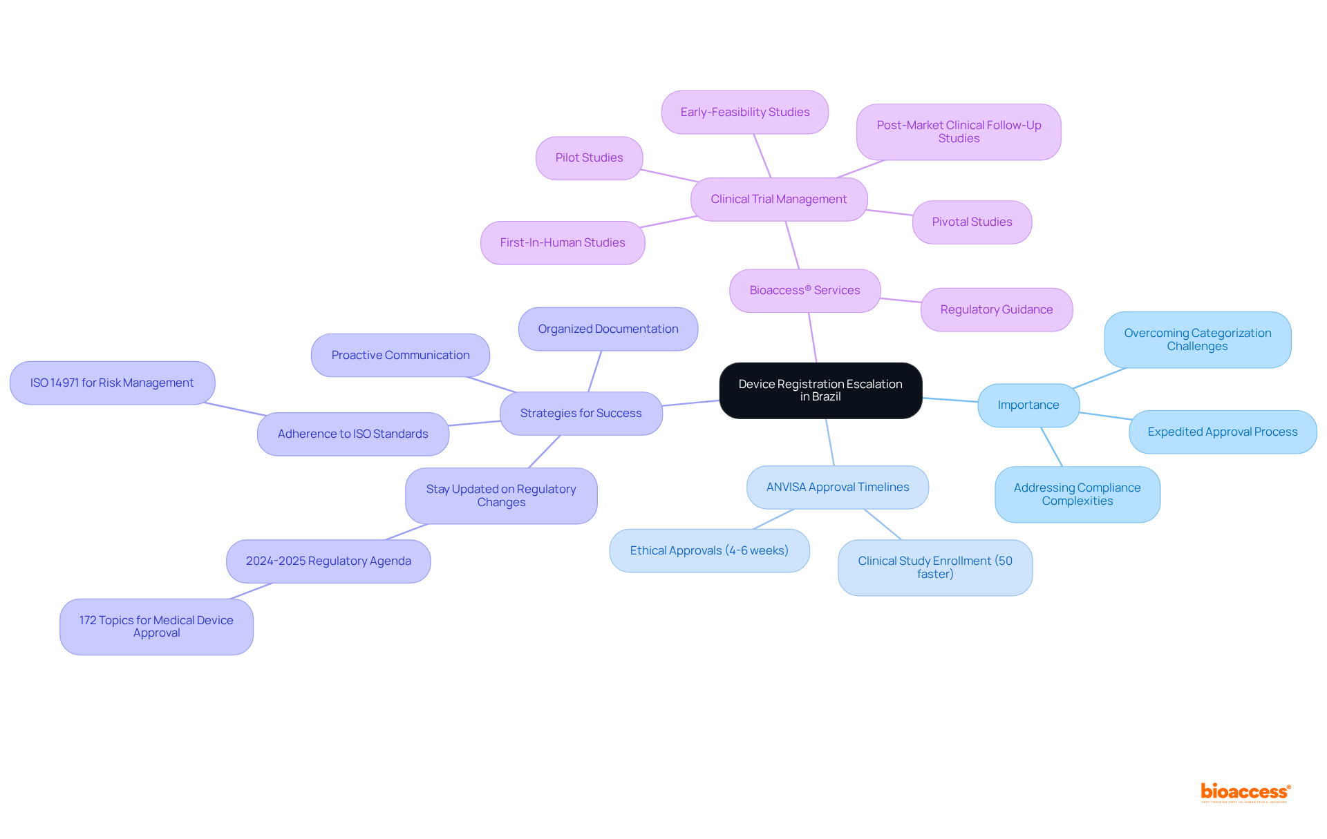 The central node represents the main topic, while the branches show related aspects and strategies — think of it as a tree where each branch grows from the central trunk, illustrating how all parts connect to the core idea.