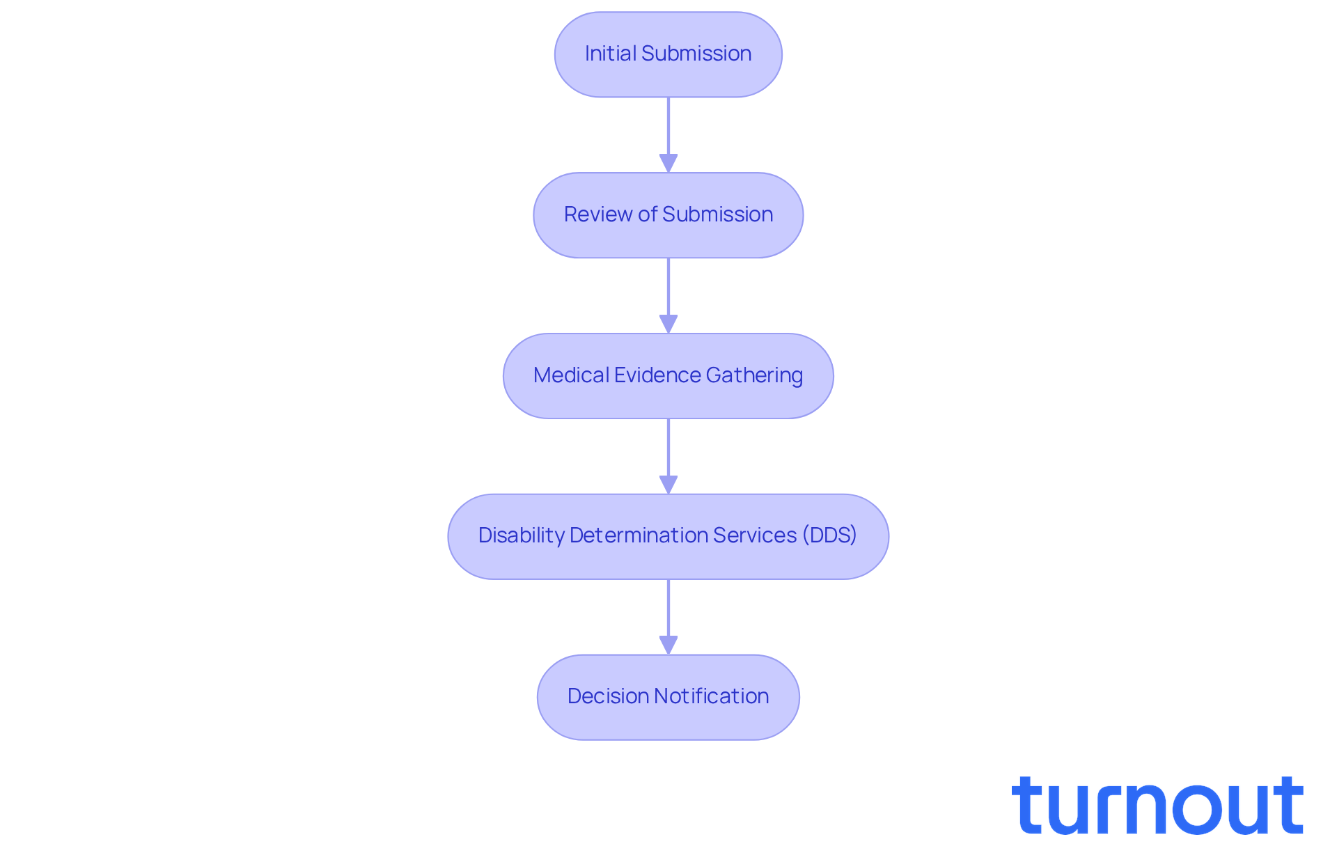 Each box represents a step in the SSI assessment journey. Follow the arrows to see how to navigate from submitting your request to receiving a decision.