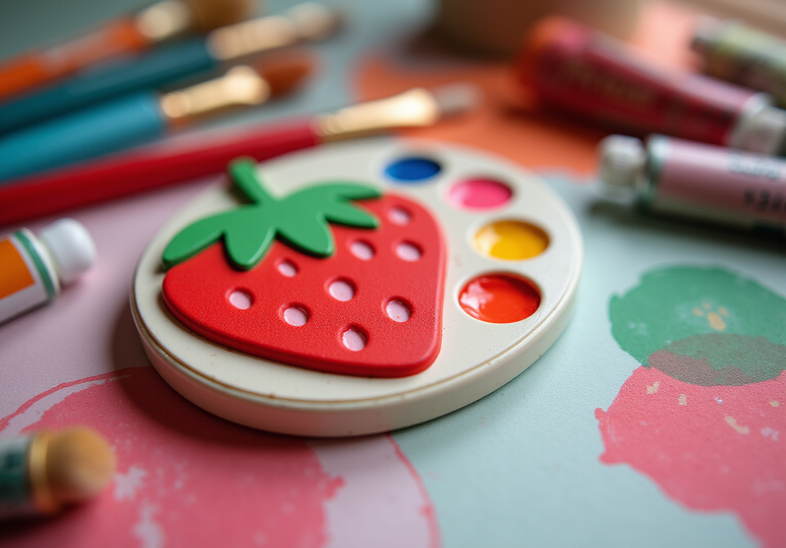 Joyful Artistic Companion: Paintcrush Strawberry Palette Joyful Artistic Companion: Paintcrush Strawberry Palette