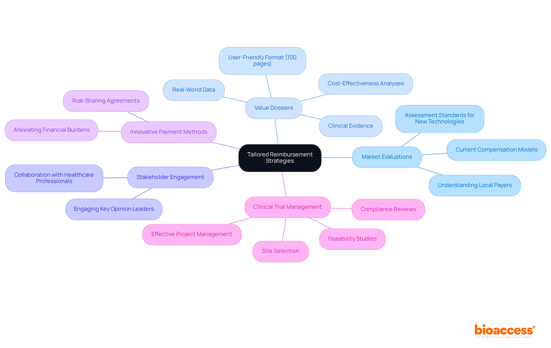 The central node represents the main strategy, while the branches show the key components necessary for success. Each sub-branch provides more detail on specific actions or considerations, helping you understand how they all fit together. The central node represents the main strategy, while the branches show the key components necessary for success. Each sub-branch provides more detail on specific actions or considerations, helping you understand how they all fit together.