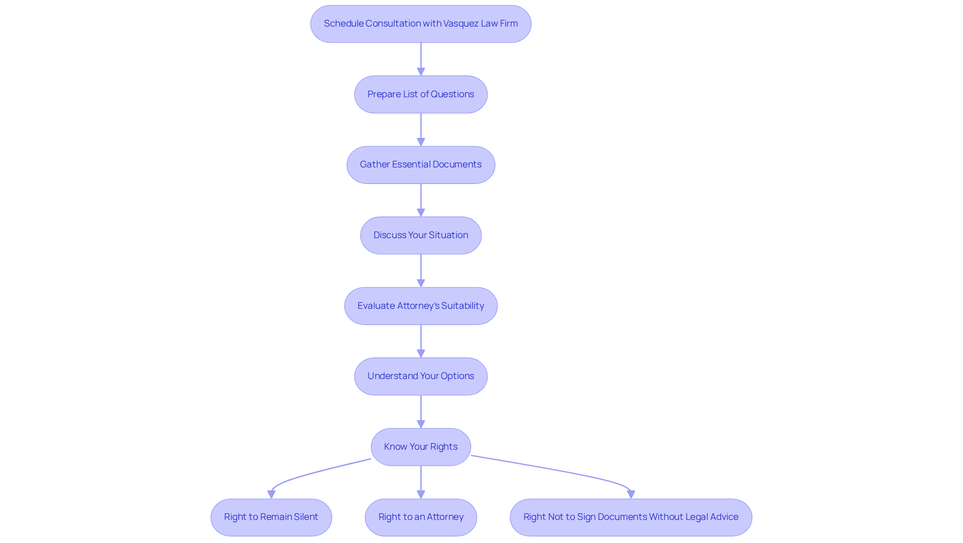 Follow the arrows to see the steps you need to take before and during your consultation. Each box represents an action or consideration to help you prepare effectively.