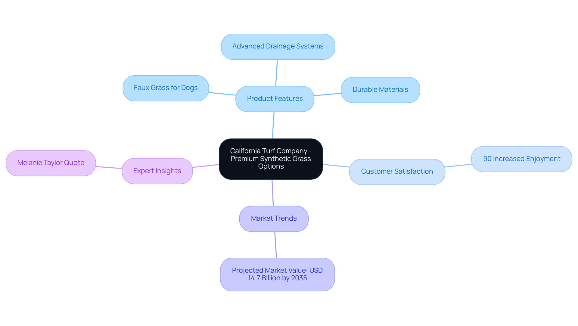 The central node represents the main topic, while the branches show different aspects of the company's offerings. Each sub-branch provides more detail, helping you understand how everything connects. The central node represents the main topic, while the branches show different aspects of the company's offerings. Each sub-branch provides more detail, helping you understand how everything connects.