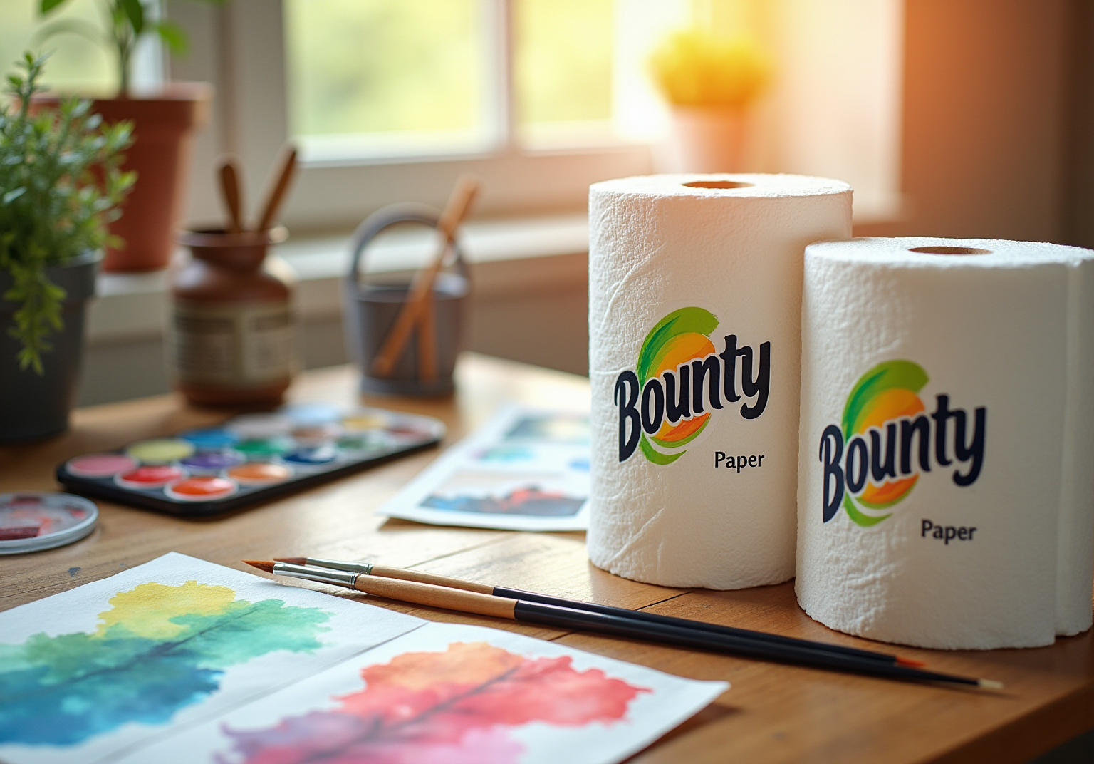 Bounty Paper Towels in an Artist's Workspace Bounty Paper Towels in an Artist's Workspace