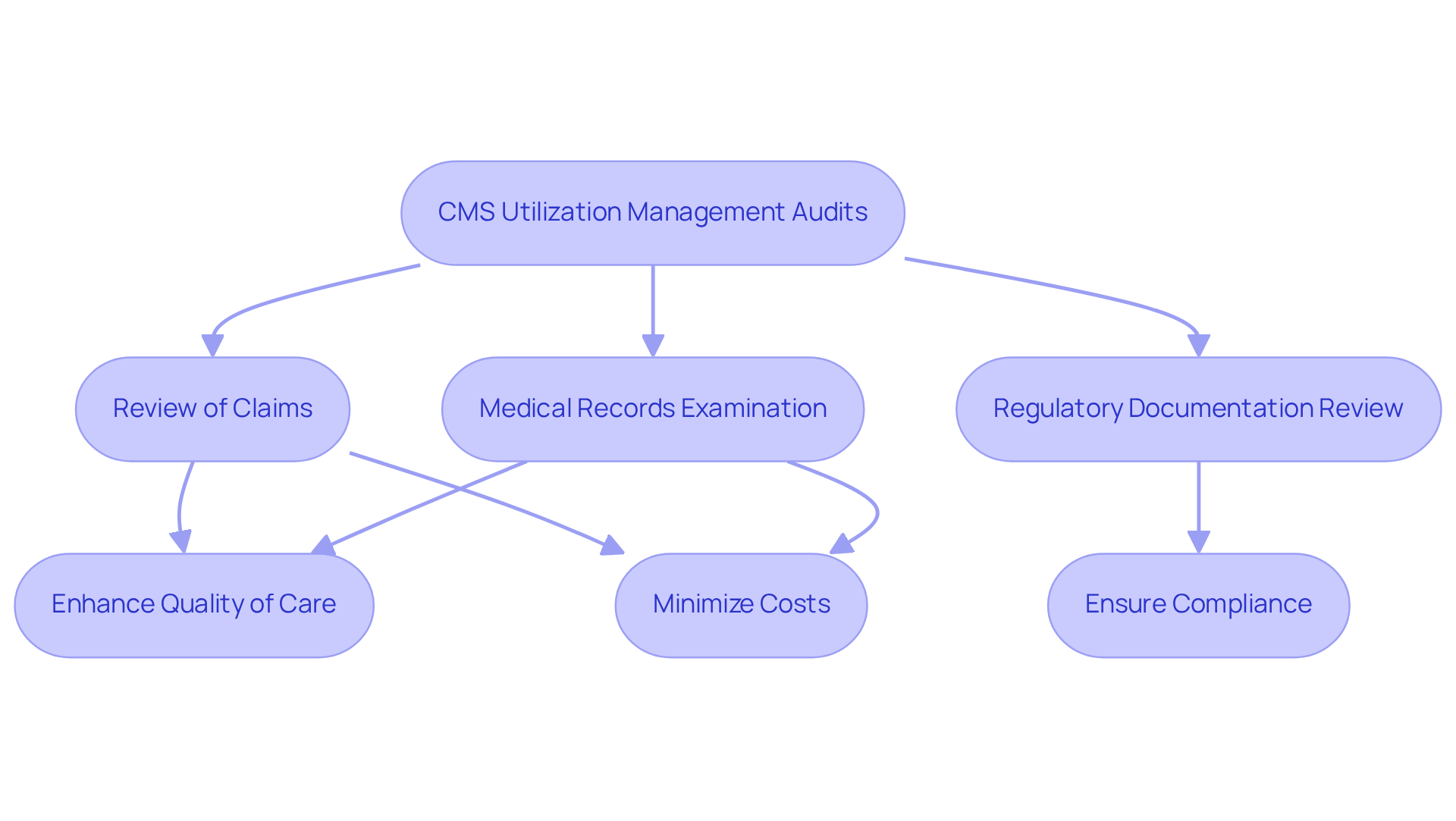 This flowchart shows the step-by-step process of CMS audits. Each step leads to important objectives, helping to clarify how audits work and why they matter. This flowchart shows the step-by-step process of CMS audits. Each step leads to important objectives, helping to clarify how audits work and why they matter.