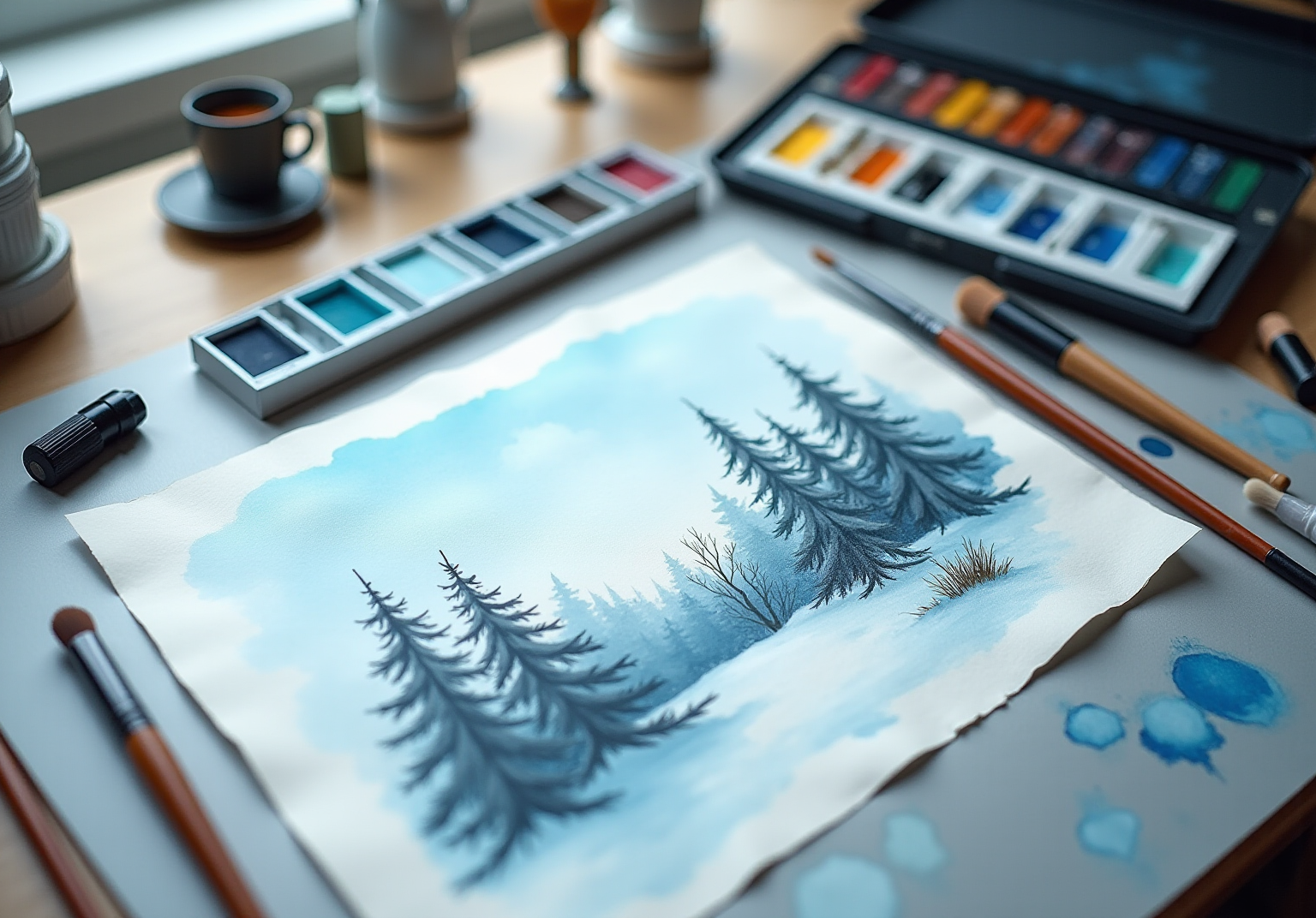 Creating a Watercolor Winter Scene Creating a Watercolor Winter Scene