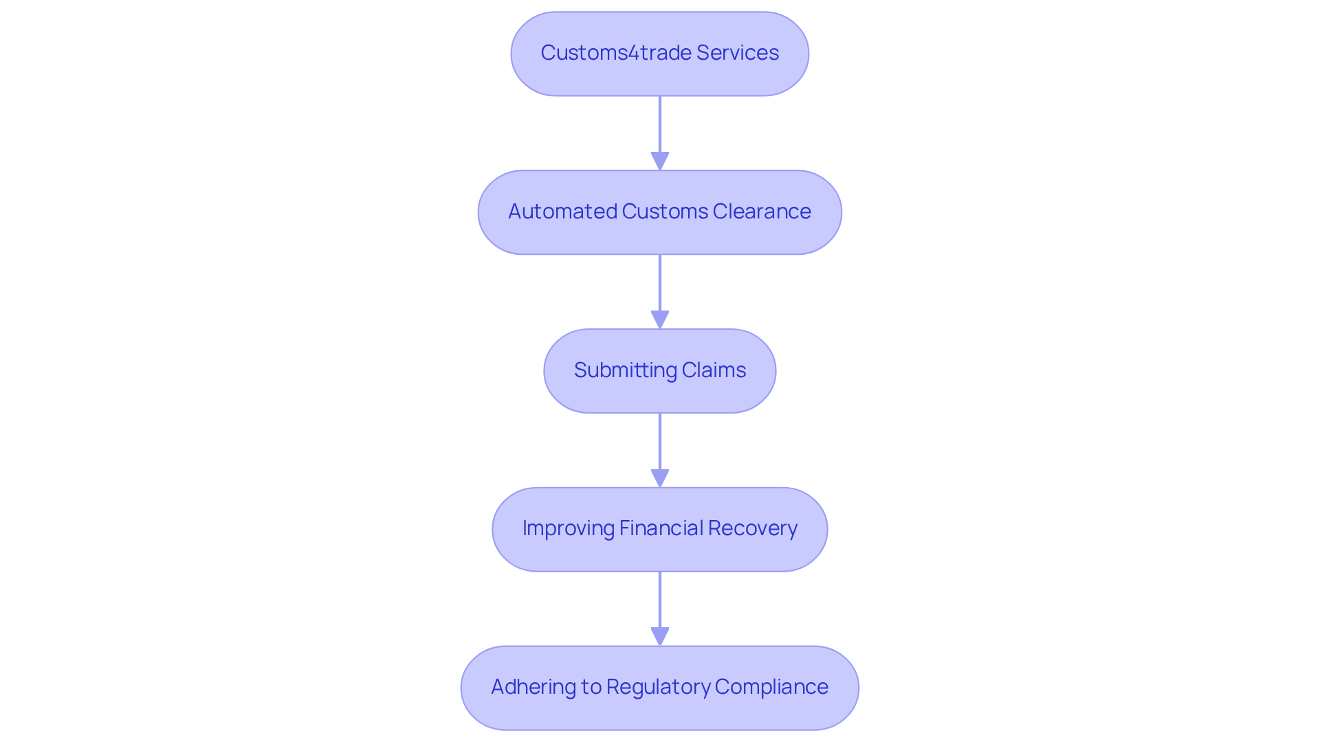Follow the arrows to see how Customs4trade's services work together. Each step shows how businesses can streamline their duty drawback process, from automation to financial recovery.