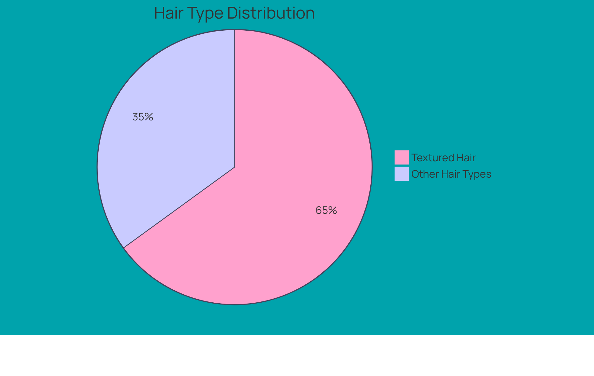 The large slice shows the majority of consumers with textured hair, while the smaller slice represents other hair types. This highlights the need for products that cater specifically to diverse hair needs.
