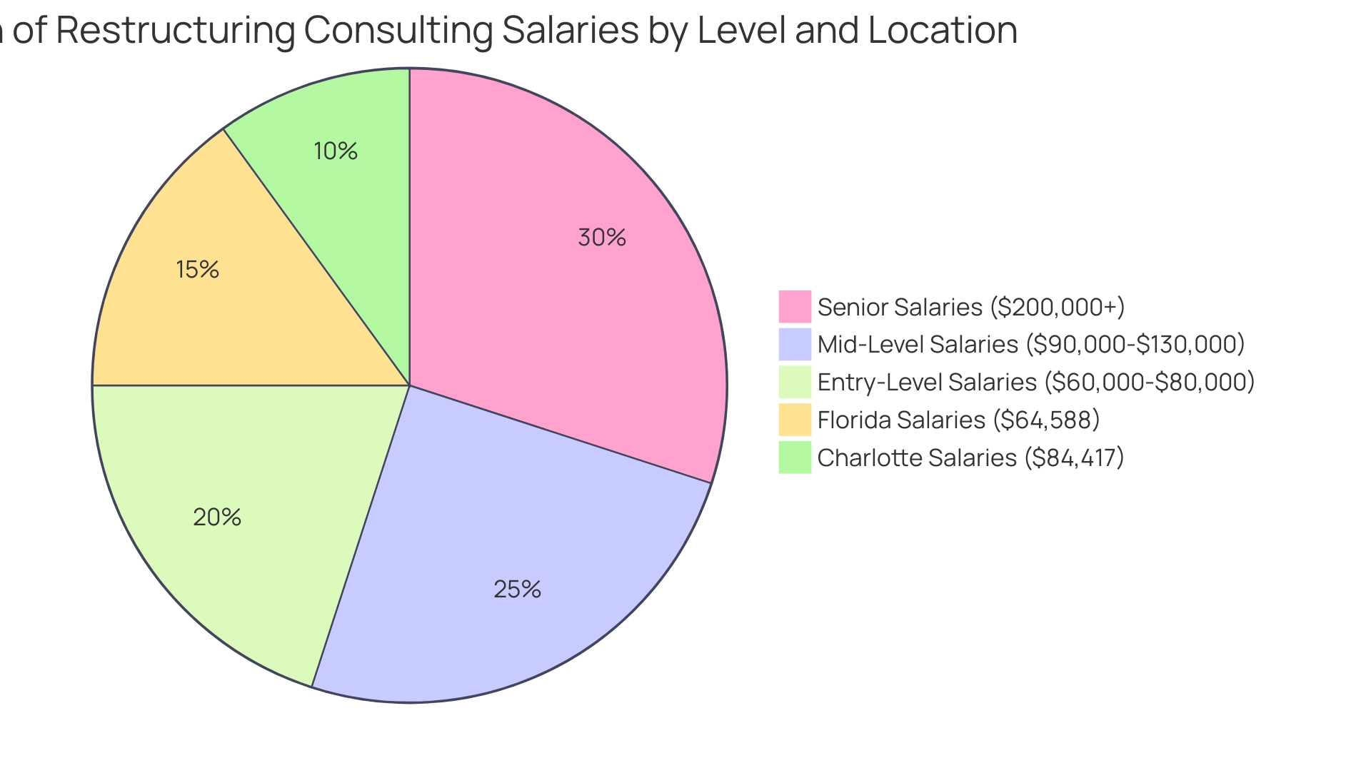 Each segment represents a different salary category or region, with the size indicating its proportion to the overall salary landscape.