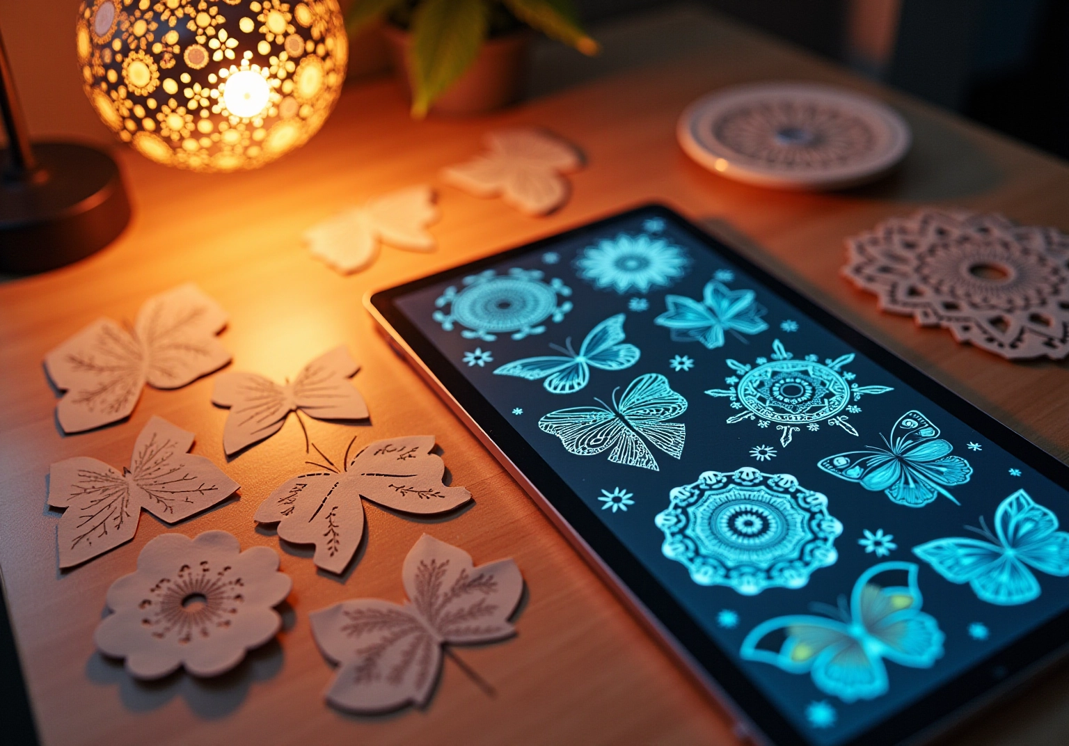 Hybrid Creation: Paper-Cutting Meets Digital Artistry