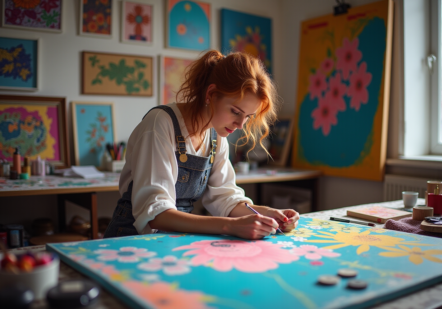 Artist Swain in Her Creative Workspace