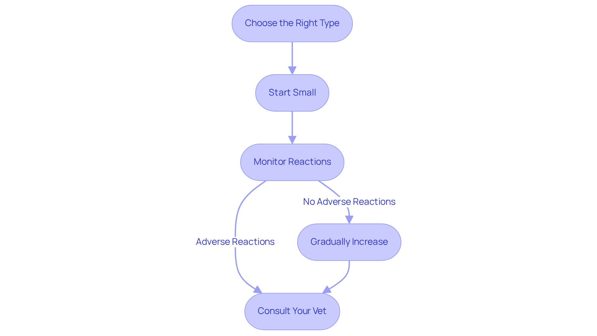 Each box represents a step in the process. Follow the arrows to see how to safely introduce seaweed into your cat's diet, ensuring their health and well-being at each stage.