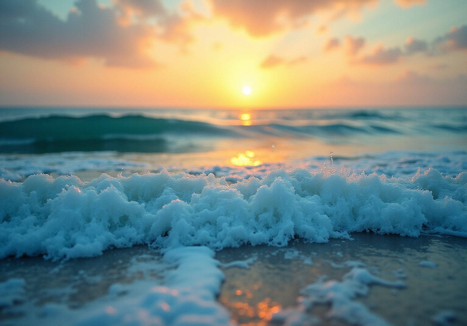 Beginner-Friendly Ocean Landscape at Sunset