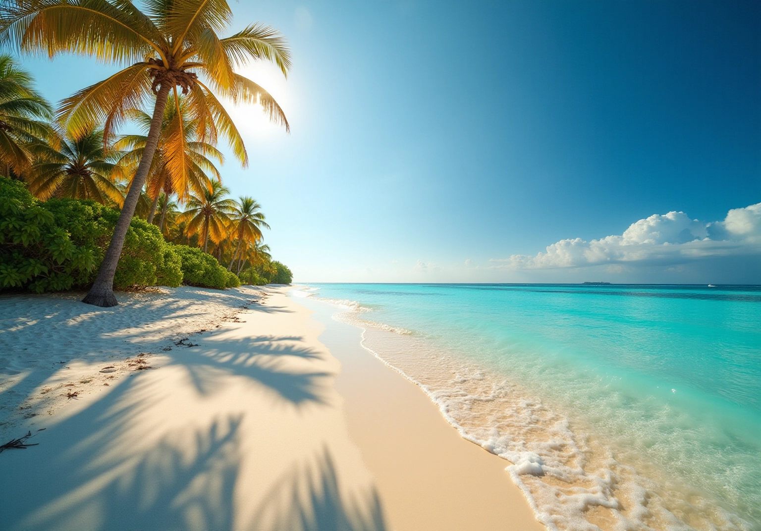 Idyllic Maldives Beach in Golden Sunlight