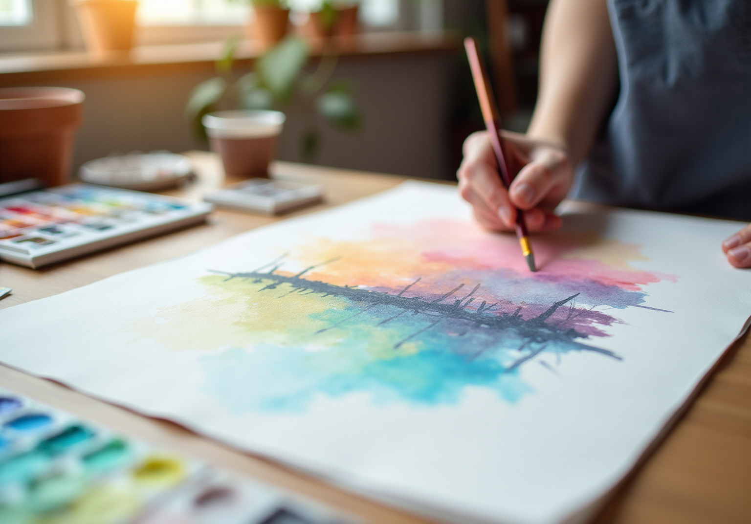 Transitioning from Drawing to Watercolor Painting Transitioning from Drawing to Watercolor Painting