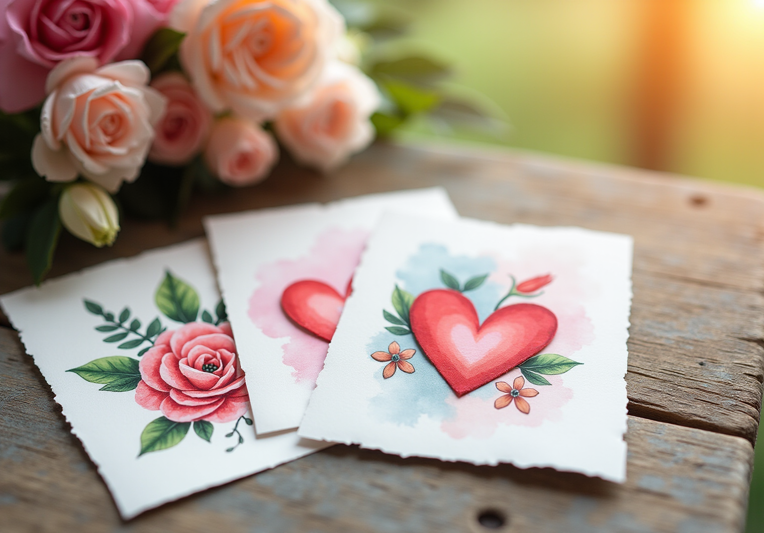 Nature-Inspired Watercolor Valentines