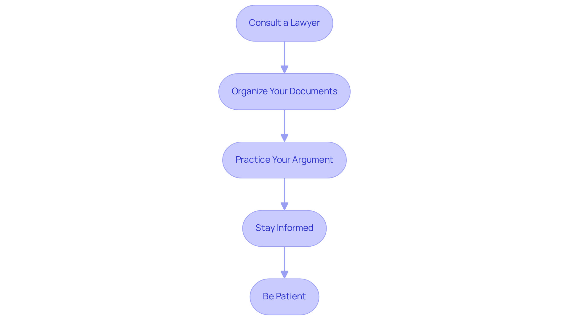 Each box represents a crucial step in preparing for your immigration appeal. Follow the arrows to see the recommended order of actions to take for the best chance of success.