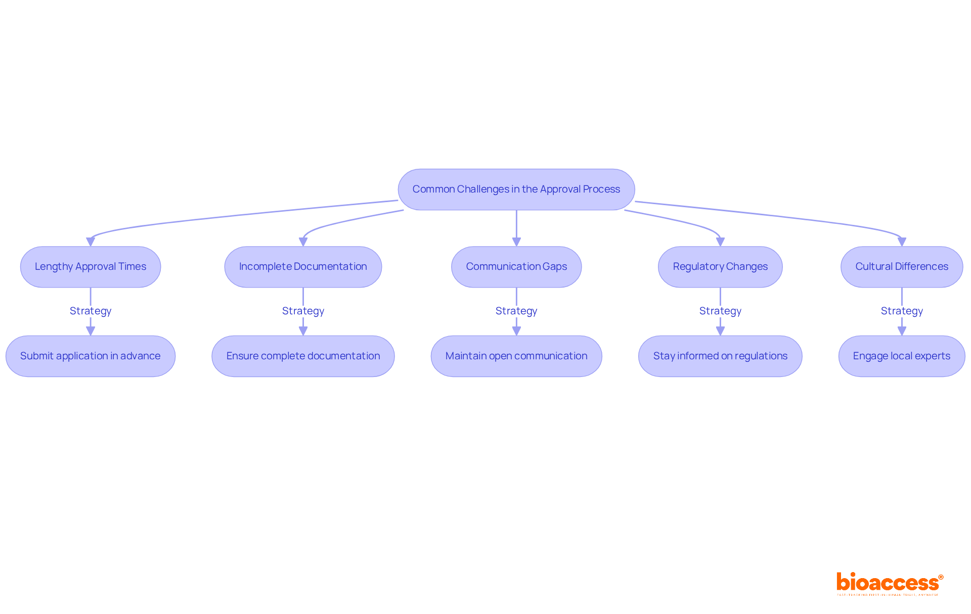 Each box represents a challenge faced during the approval process, and the arrows lead to strategies that can help overcome these challenges. Follow the flow to see how to tackle each obstacle effectively. Each box represents a challenge faced during the approval process, and the arrows lead to strategies that can help overcome these challenges. Follow the flow to see how to tackle each obstacle effectively.