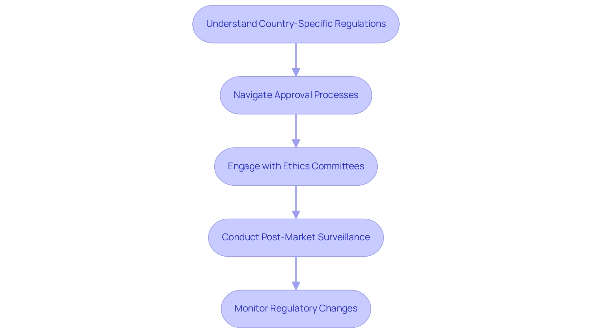 Each box represents a component of the regulatory process, with arrows indicating the flow from understanding regulations to continuous monitoring.