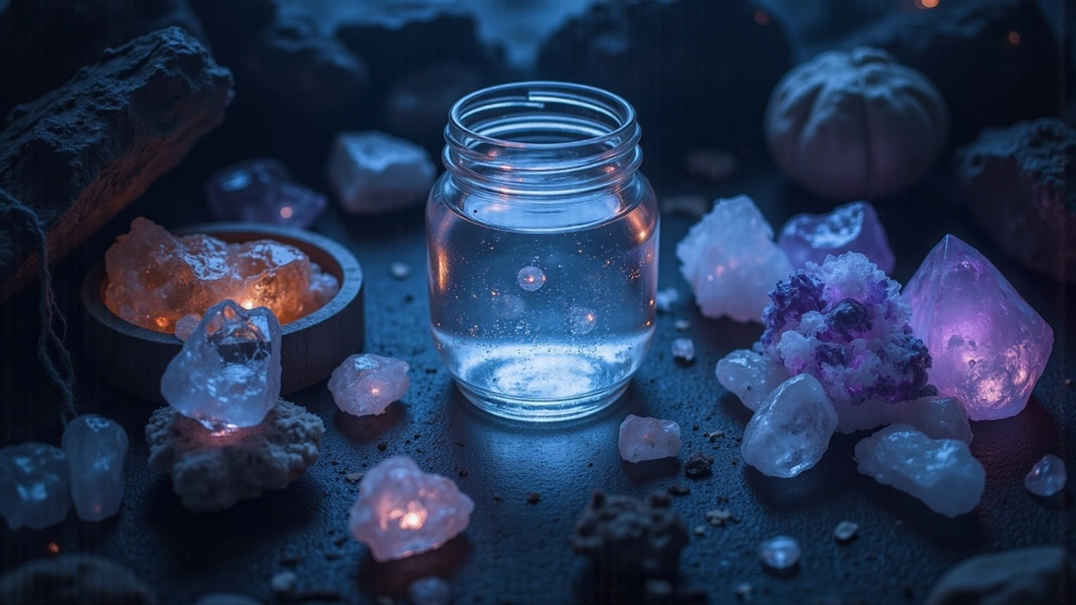 Infusing Moon Water with Crystals