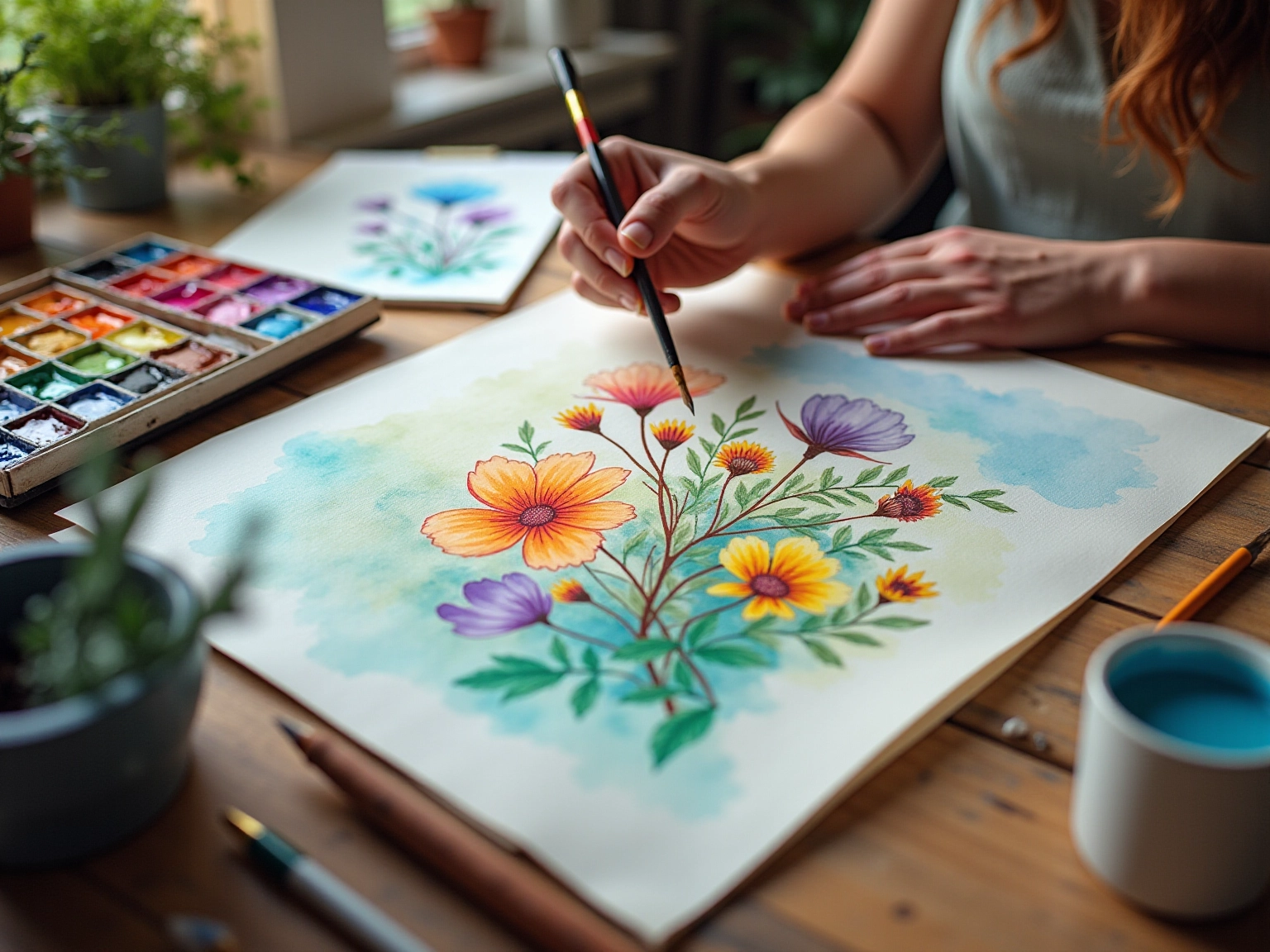 Inspiring Art Studio for Watercolor Painting
