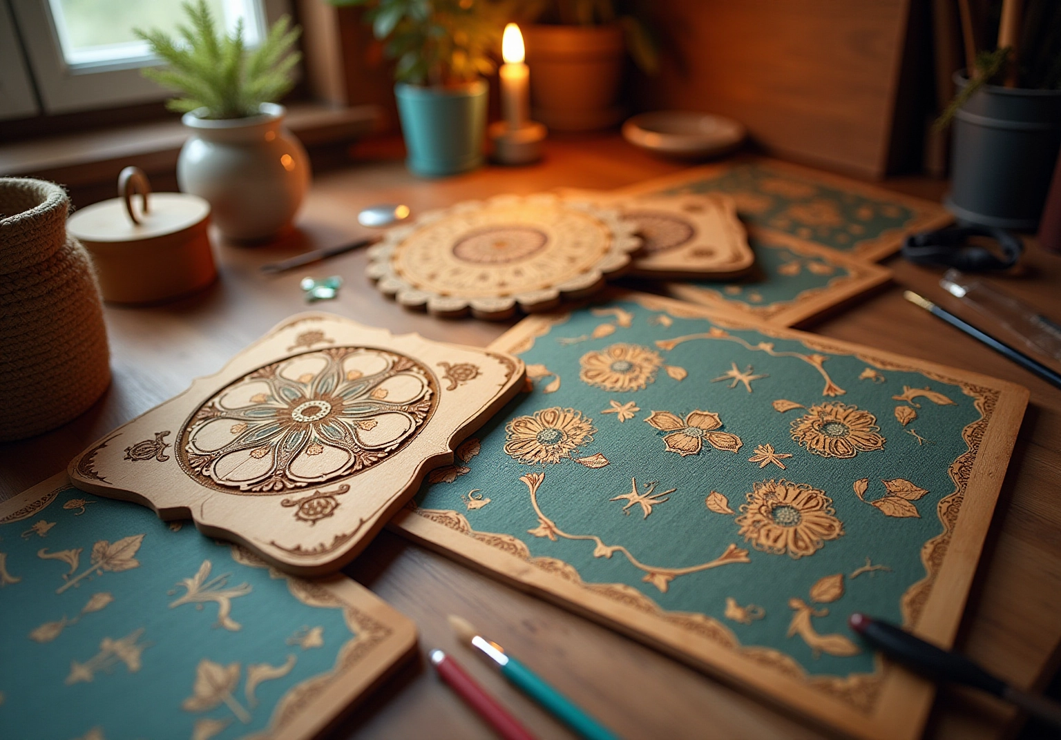 Inspiring DIY Workspace with Art Nouveau Patterns