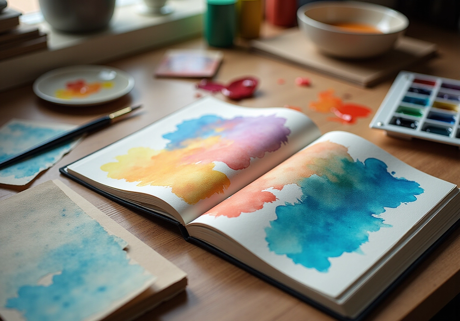 Inspiring Watercolor Workspace Inspiring Watercolor Workspace