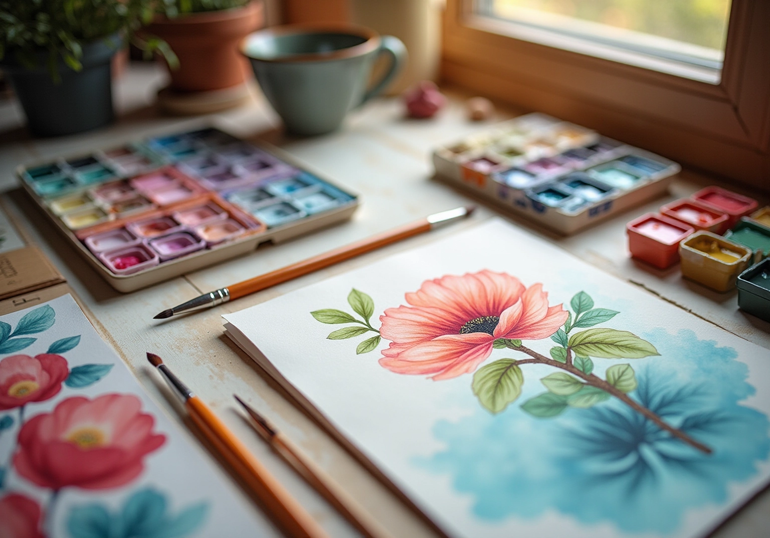 Inspiring Watercolor Workspace Inspiring Watercolor Workspace