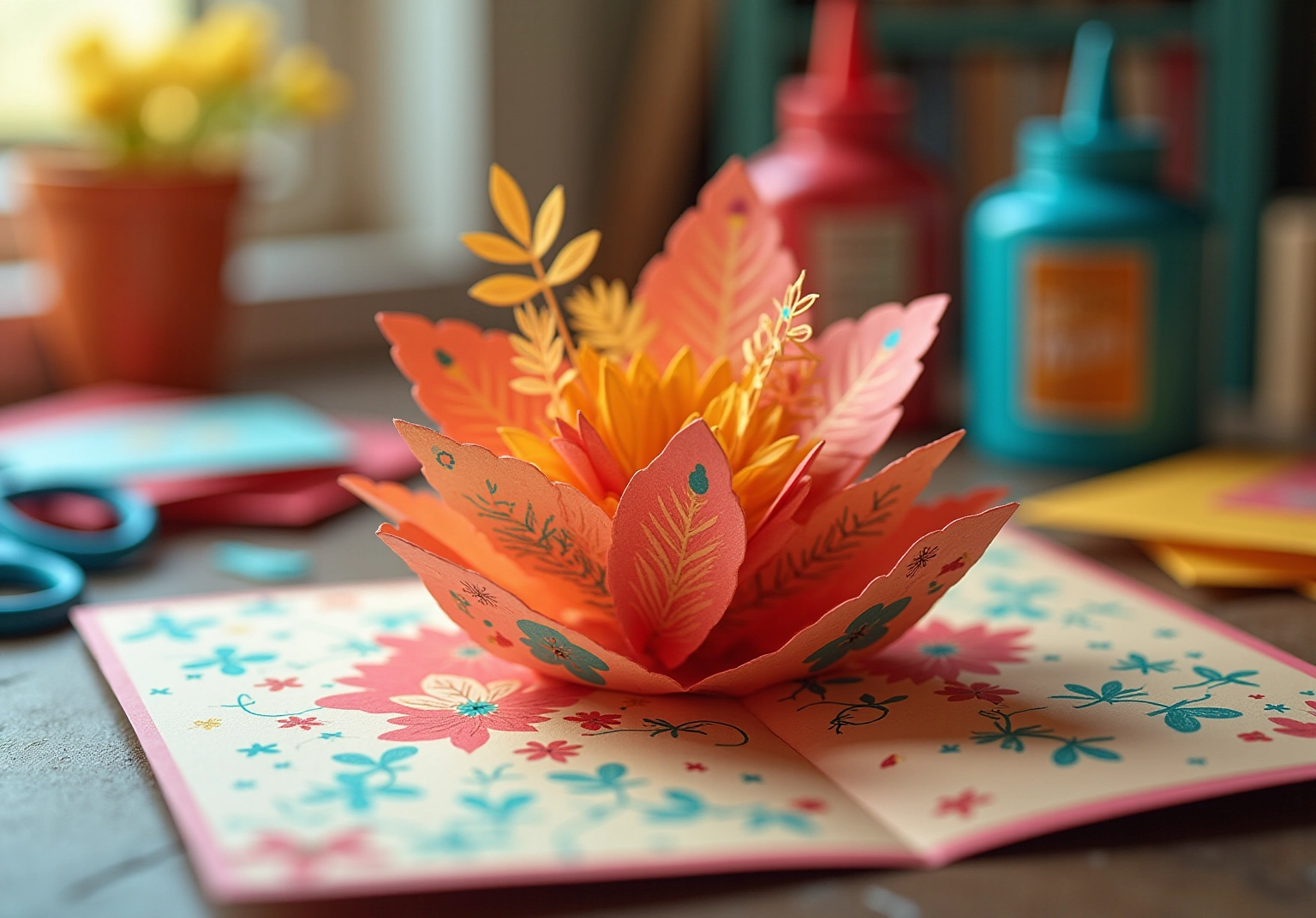 Intricate Pop-Up Card Design Intricate Pop-Up Card Design