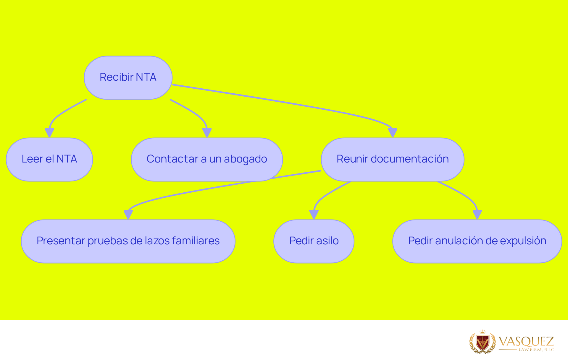 Cada cuadro representa un paso que debes seguir después de recibir un NTA. Sigue las flechas para ver cómo avanzar desde un paso al siguiente y qué acciones tomar. Cada cuadro representa un paso que debes seguir después de recibir un NTA. Sigue las flechas para ver cómo avanzar desde un paso al siguiente y qué acciones tomar.