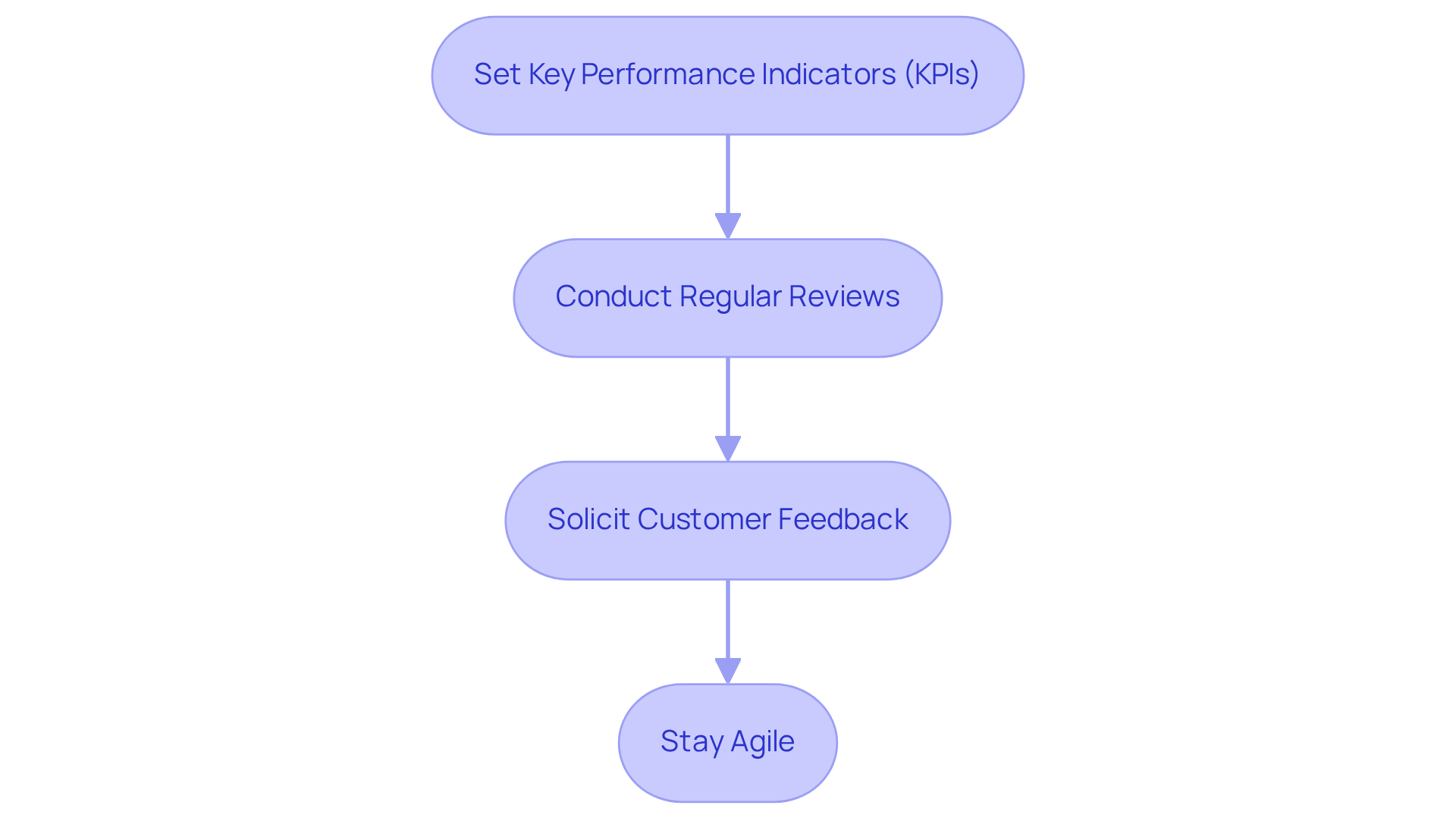 Each box represents a crucial step in the process of evaluating and adapting your business strategies. Follow the arrows to see how each step builds on the previous one, guiding you toward long-term success.