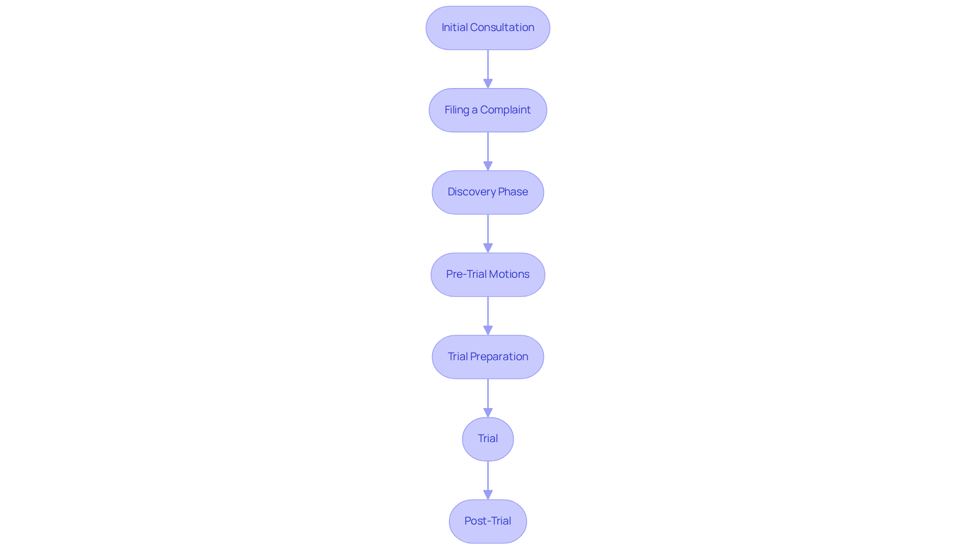 Each box represents a step in the litigation journey. Follow the arrows to see how each step leads to the next, guiding you through the entire process.